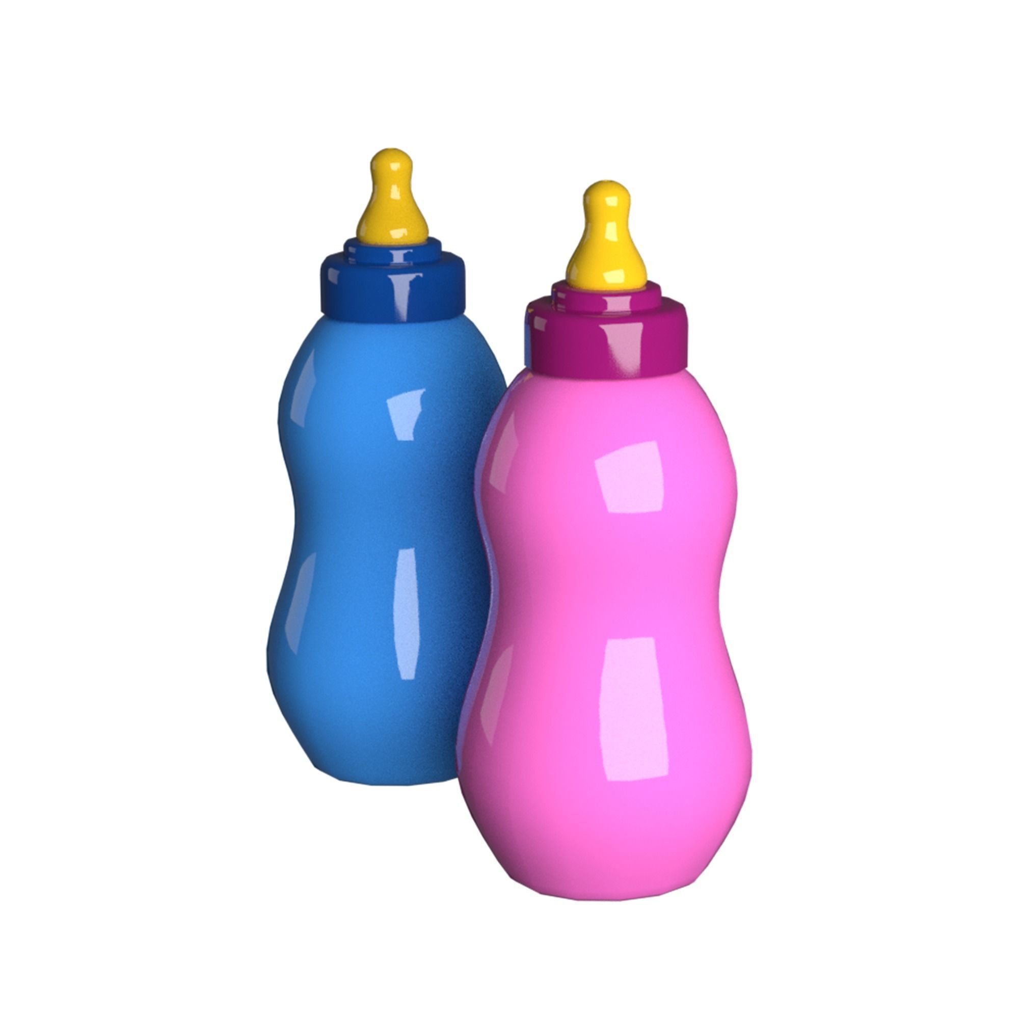 Baby Bottle Blue Pink 3D model | CGTrader