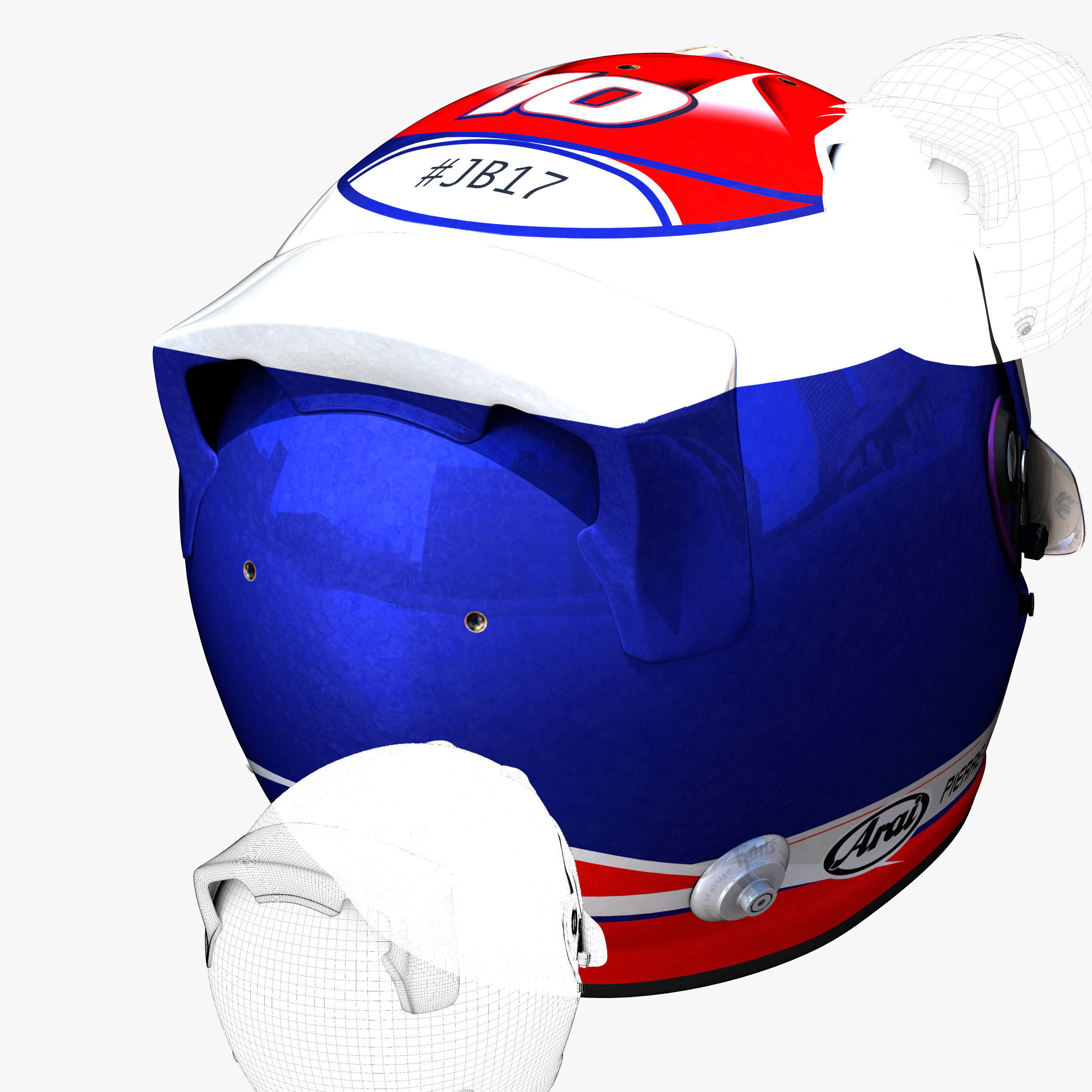 3D model Gasly helmet 2018 VR / AR / low-poly | CGTrader