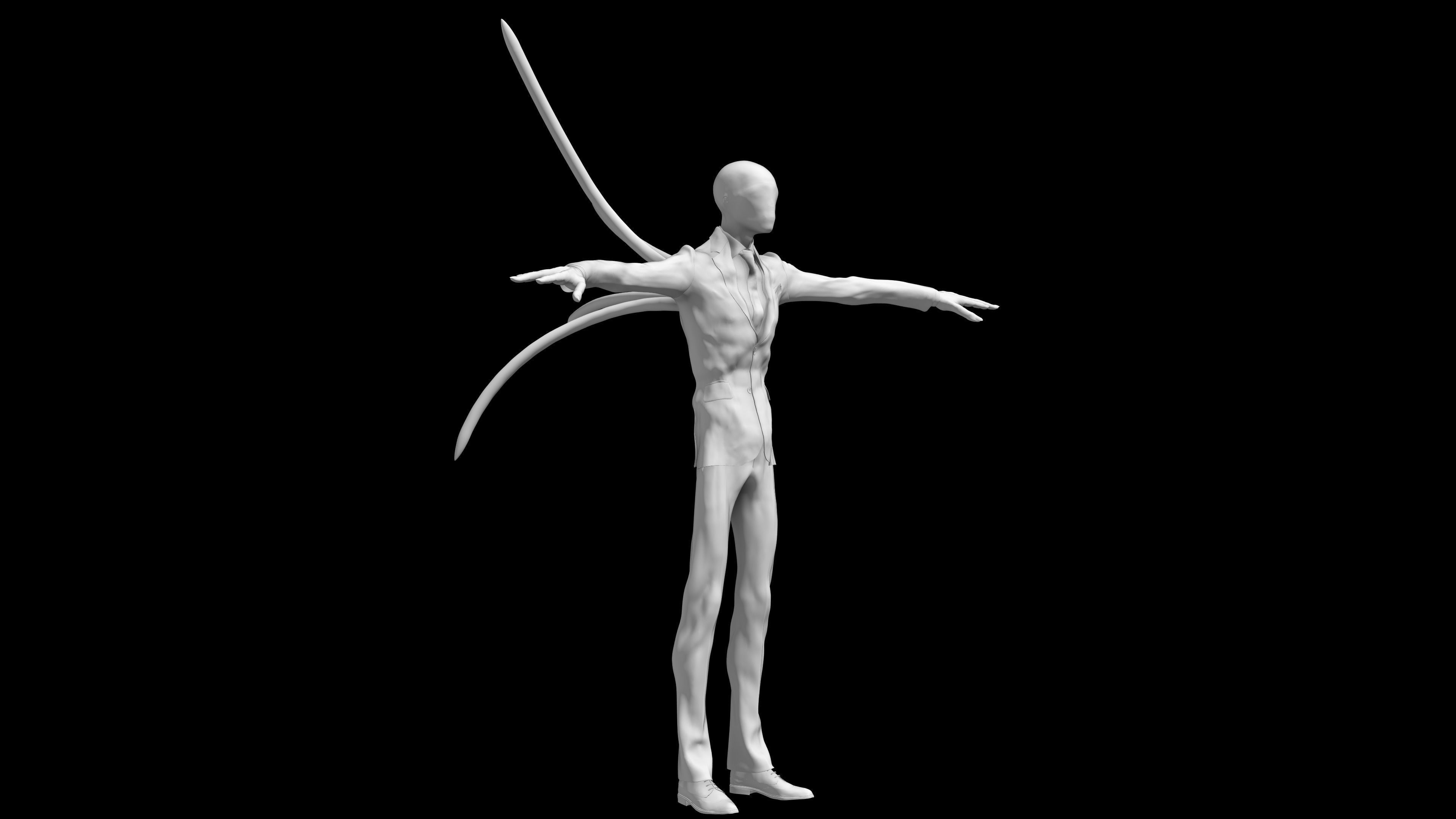 SlenderMan 3D model animated rigged | CGTrader