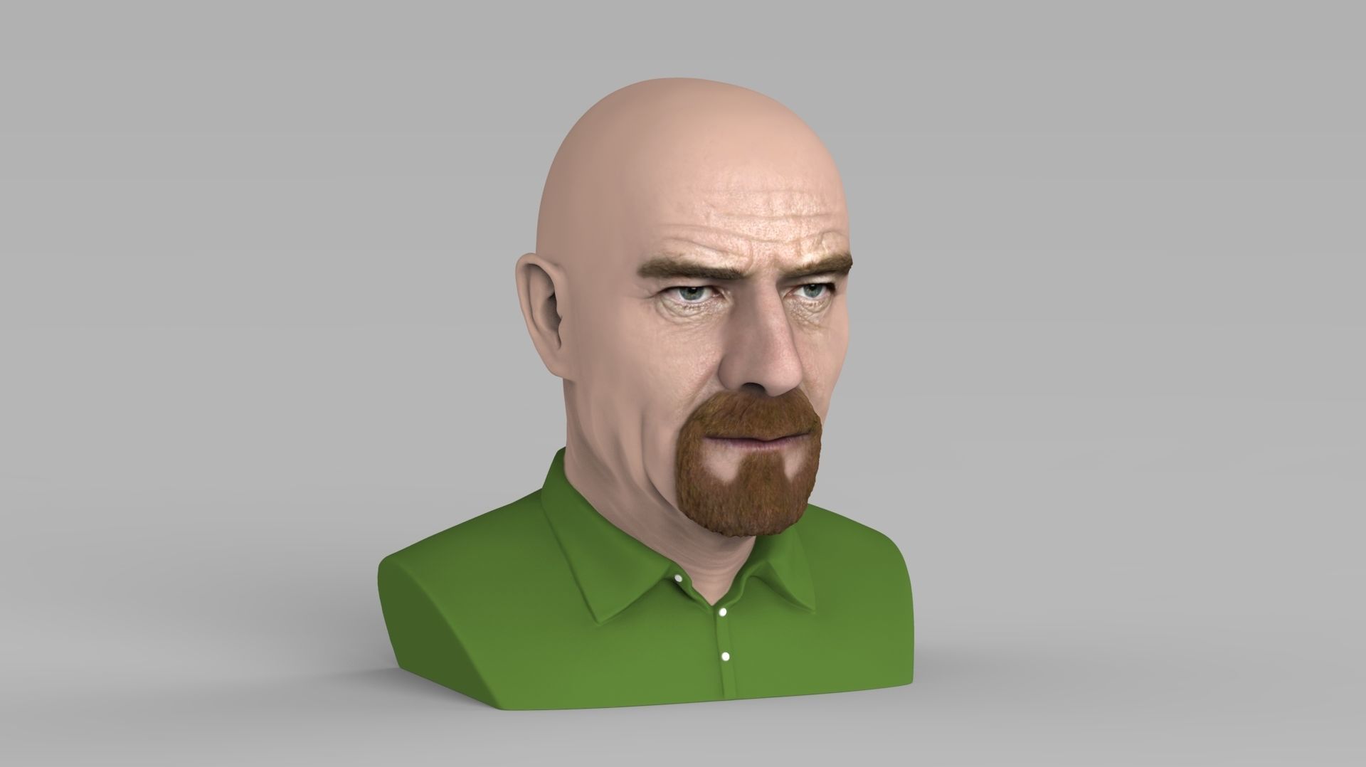 Walter White Breaking Bad bust ready for full color 3D printing 3D ...