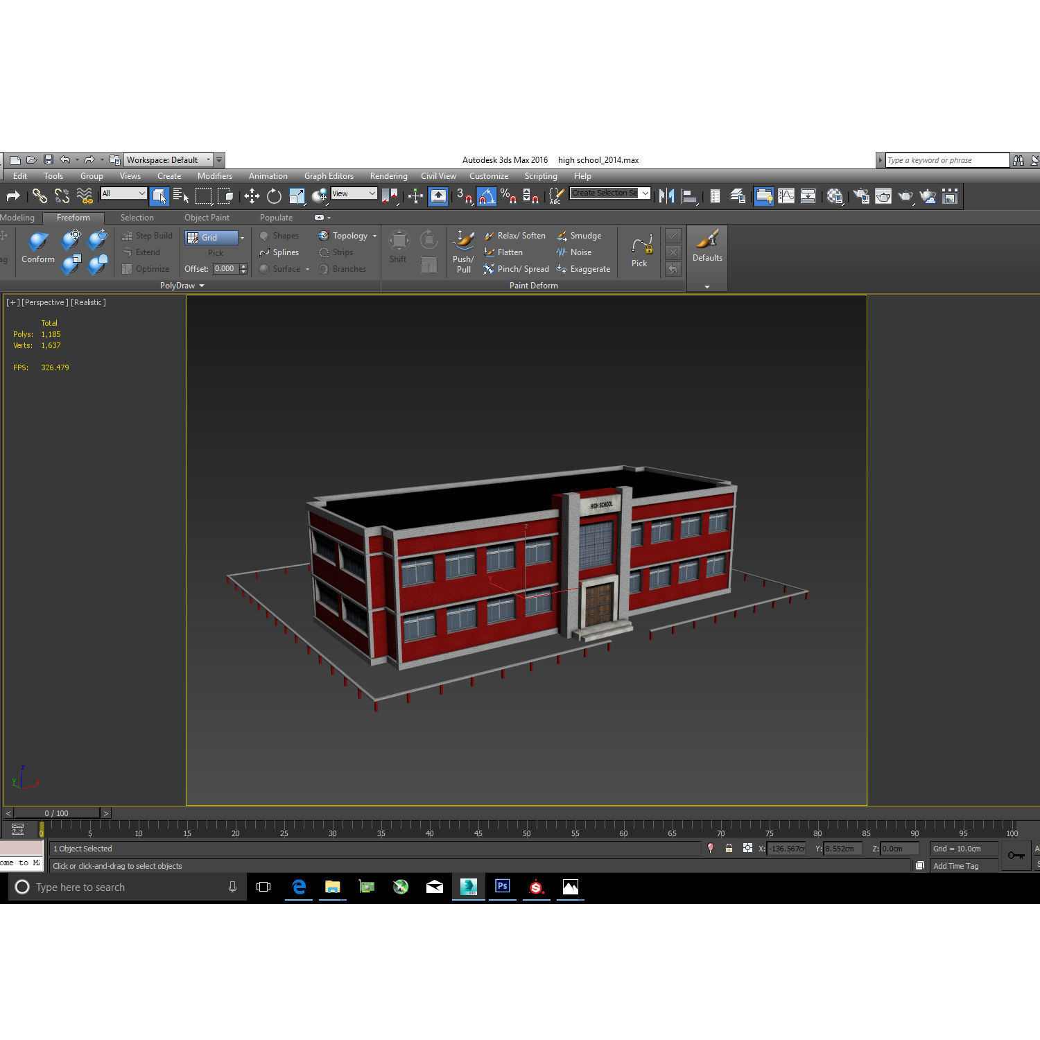 3D model Cartoon High School VR / AR / low-poly | CGTrader