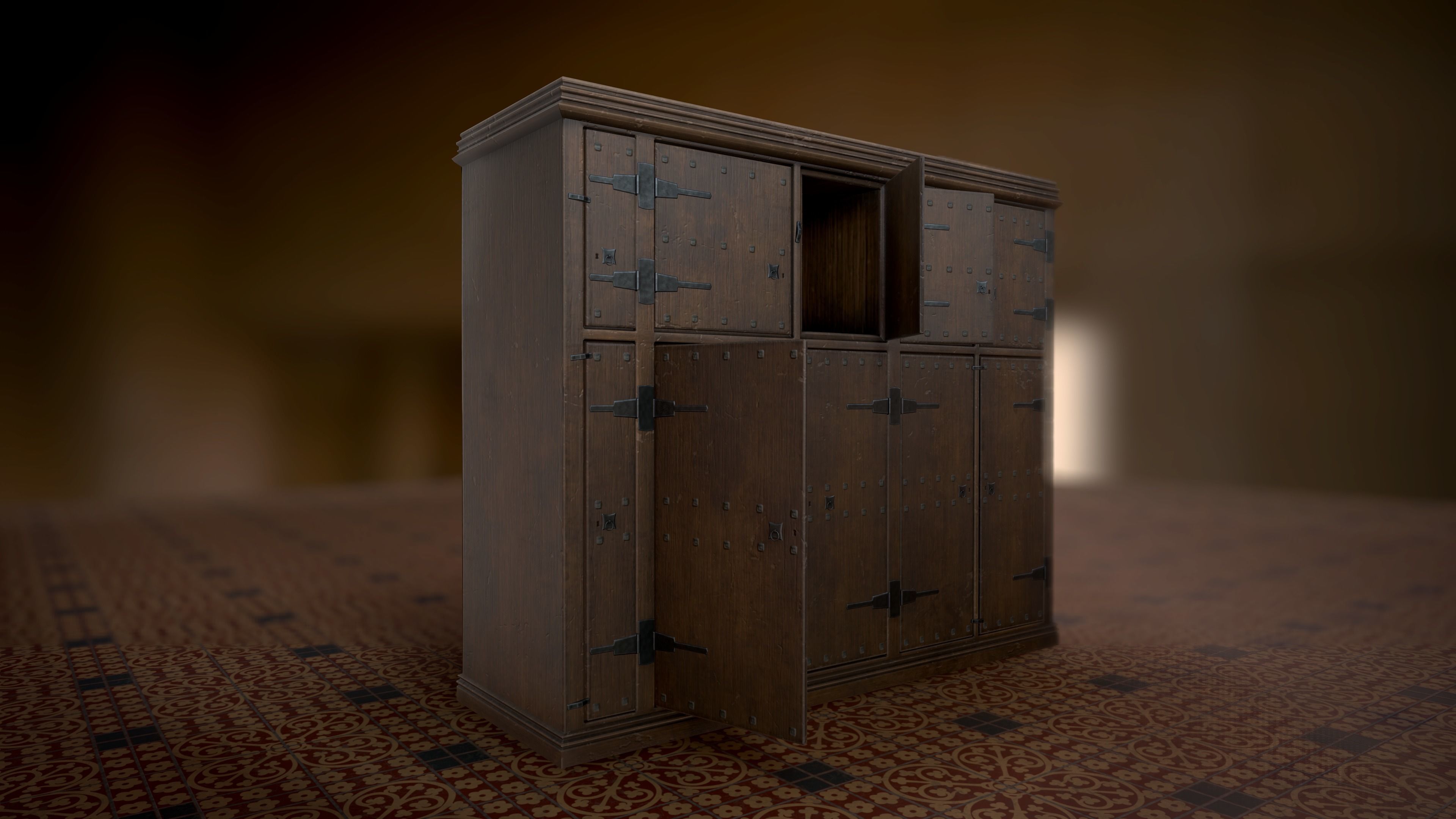 3D model Authentic Replica Medieval Cabinet VR / AR / low-poly | CGTrader