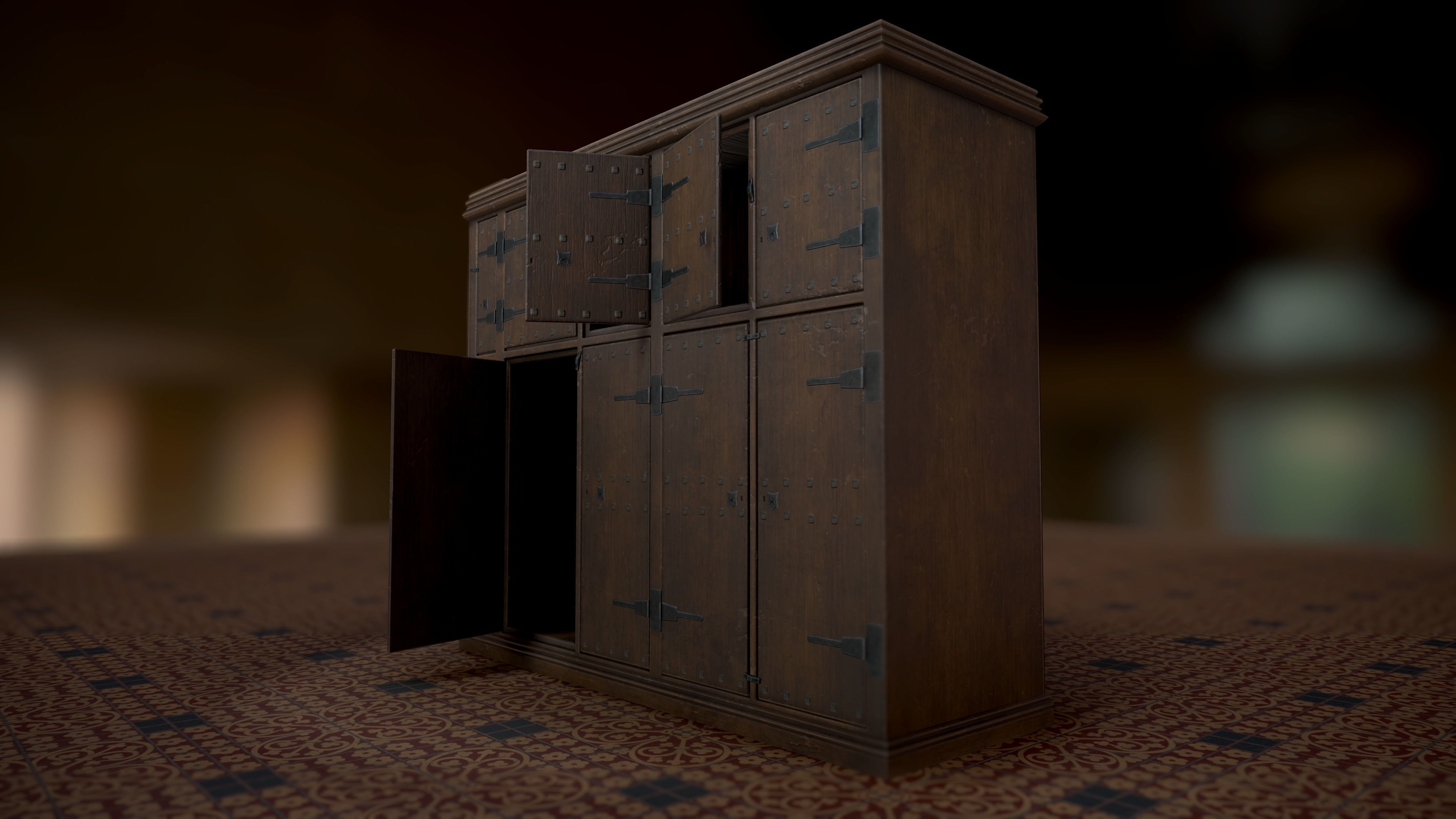3D model Authentic Replica Medieval Cabinet VR / AR / low-poly | CGTrader
