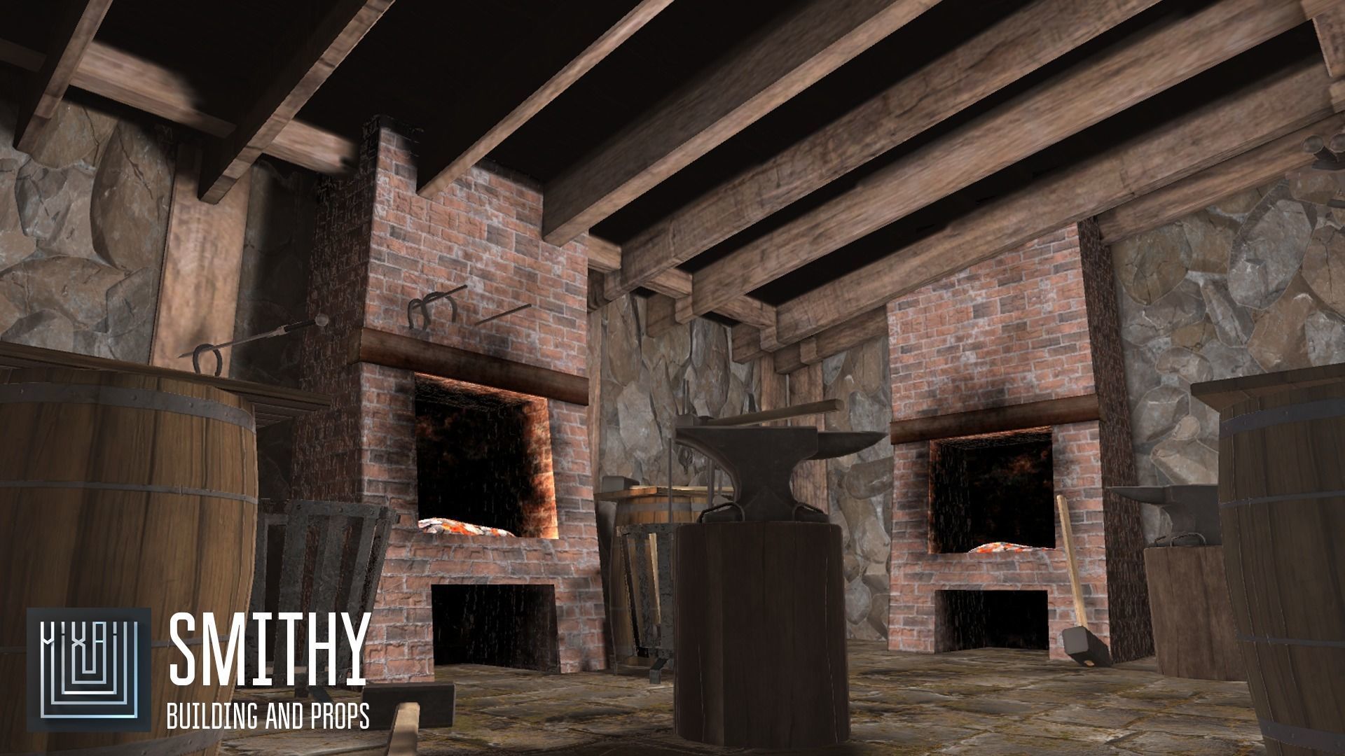 3D model Smithy - building and props VR / AR / low-poly | CGTrader