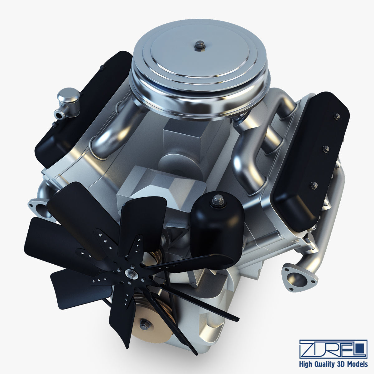 V6 Type Engine v 1 3D model | CGTrader