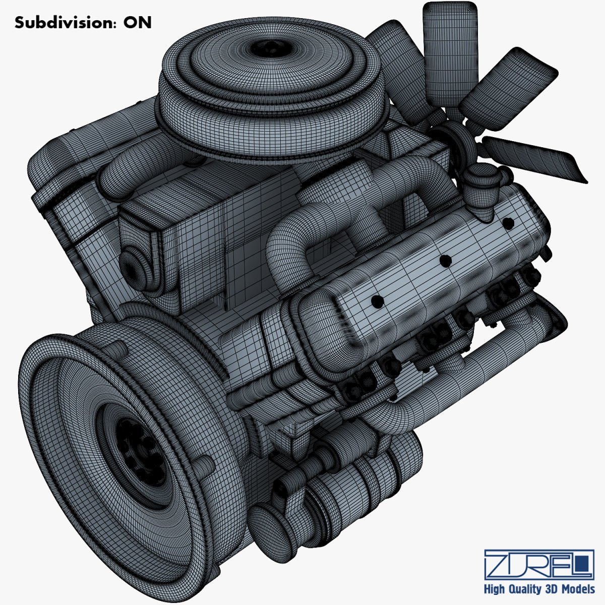 V6 Type Engine v 1 3D model | CGTrader