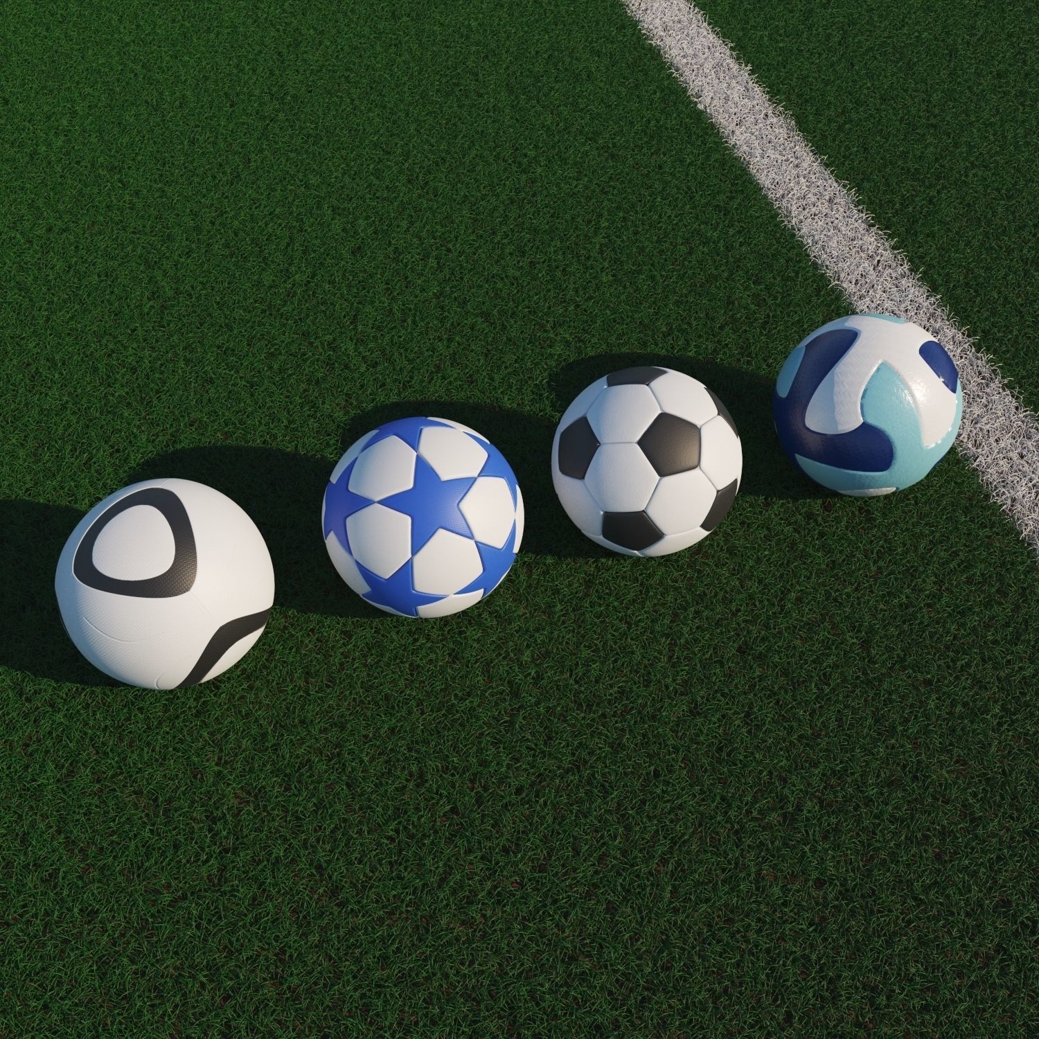 4 Balls soccer ball - soccer ball free 3D model | CGTrader