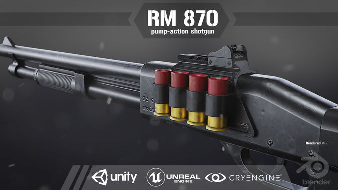 3D model RM 870 Shotgun VR / AR / low-poly rigged | CGTrader