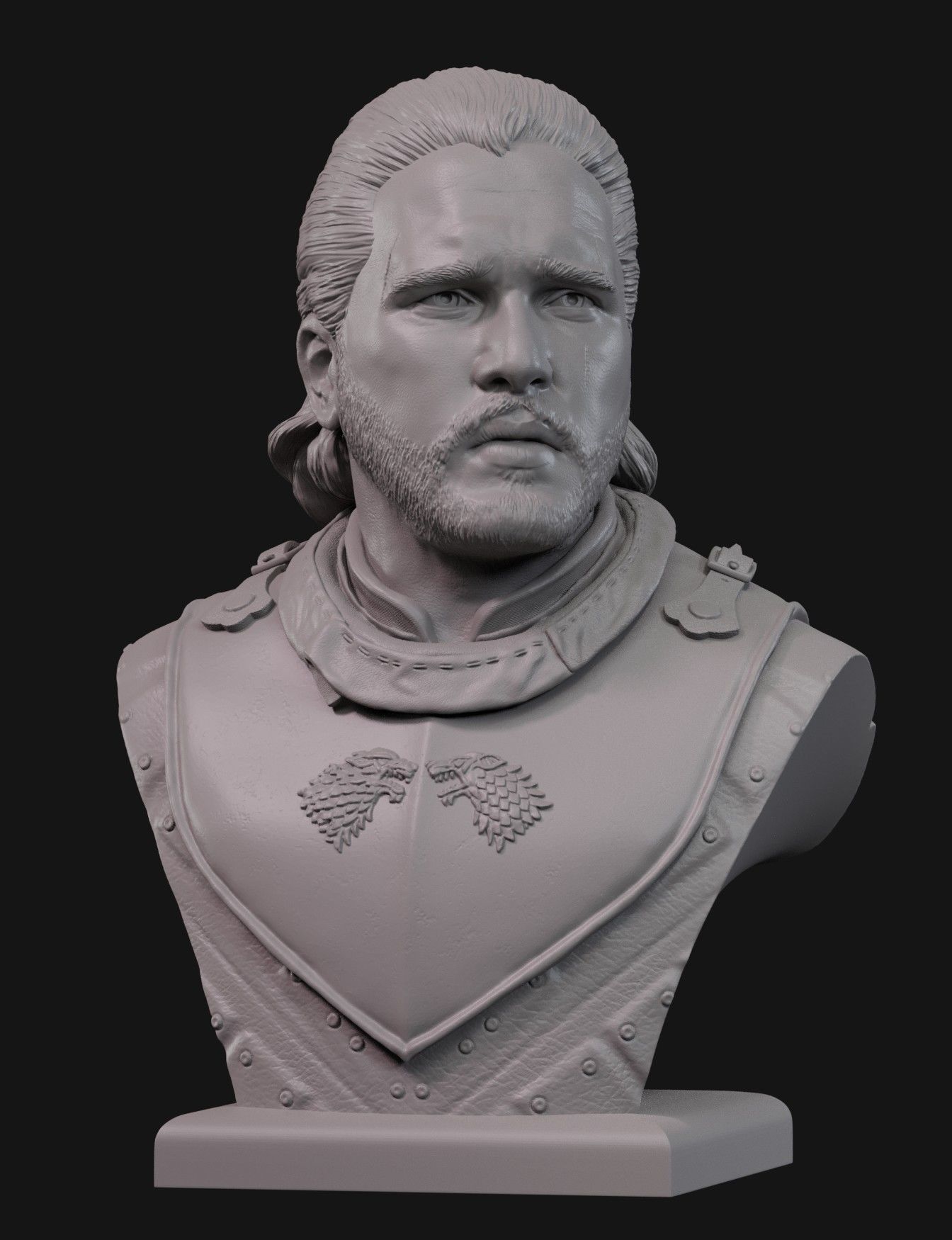 Jon Snow bust 3 3D model 3D printable | CGTrader