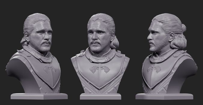 Jon Snow bust 2 3D model 3D printable | CGTrader
