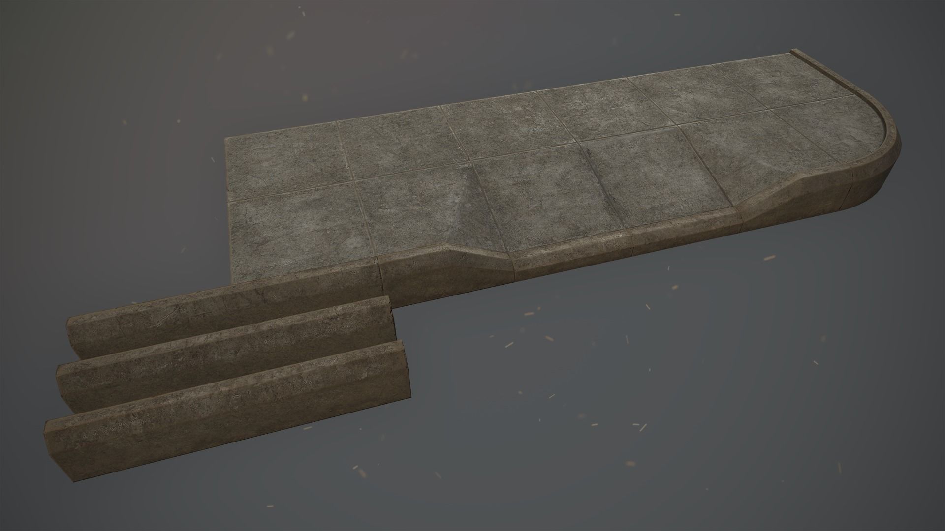 3D model Sidewalk - Modular Set 2 Color Options VR / AR / low-poly ...