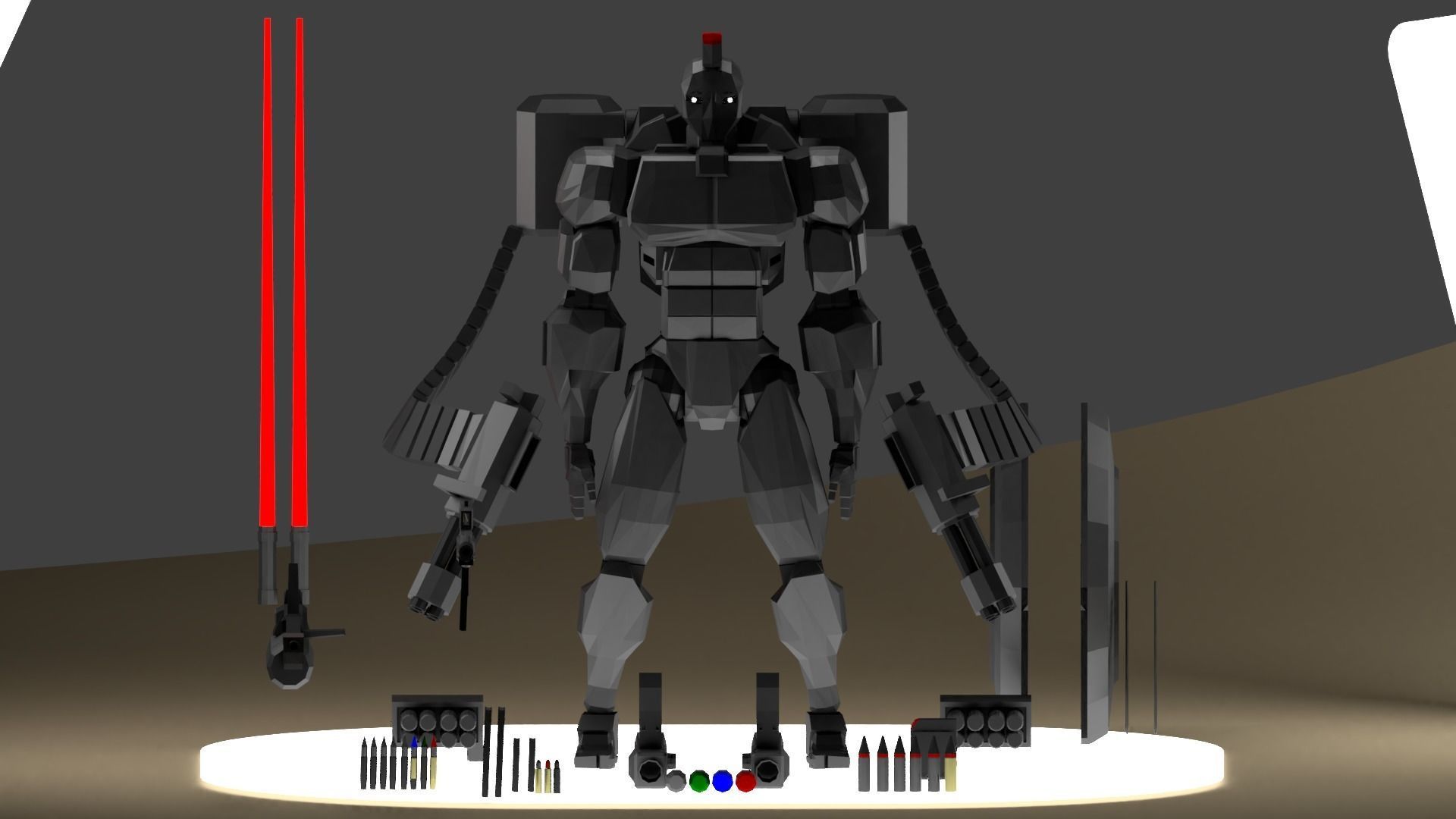 3D model Spartan Class Mech Unit-01 Sator VR / AR / low-poly rigged ...