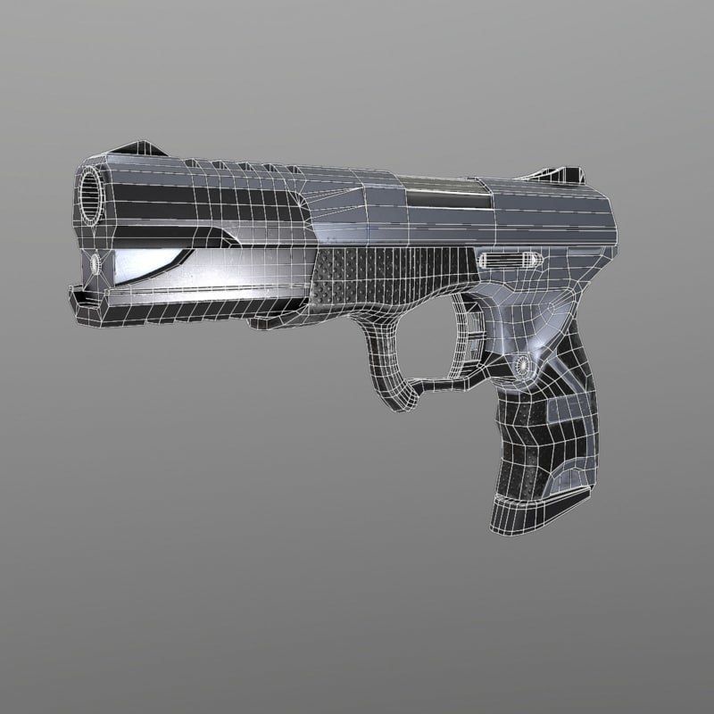 3D model Handgun Low poly VR / AR / low-poly | CGTrader
