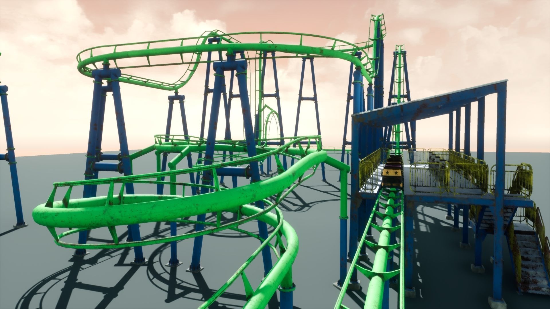 3D model Roller Coaster UE4 Unity VR / AR / low-poly | CGTrader