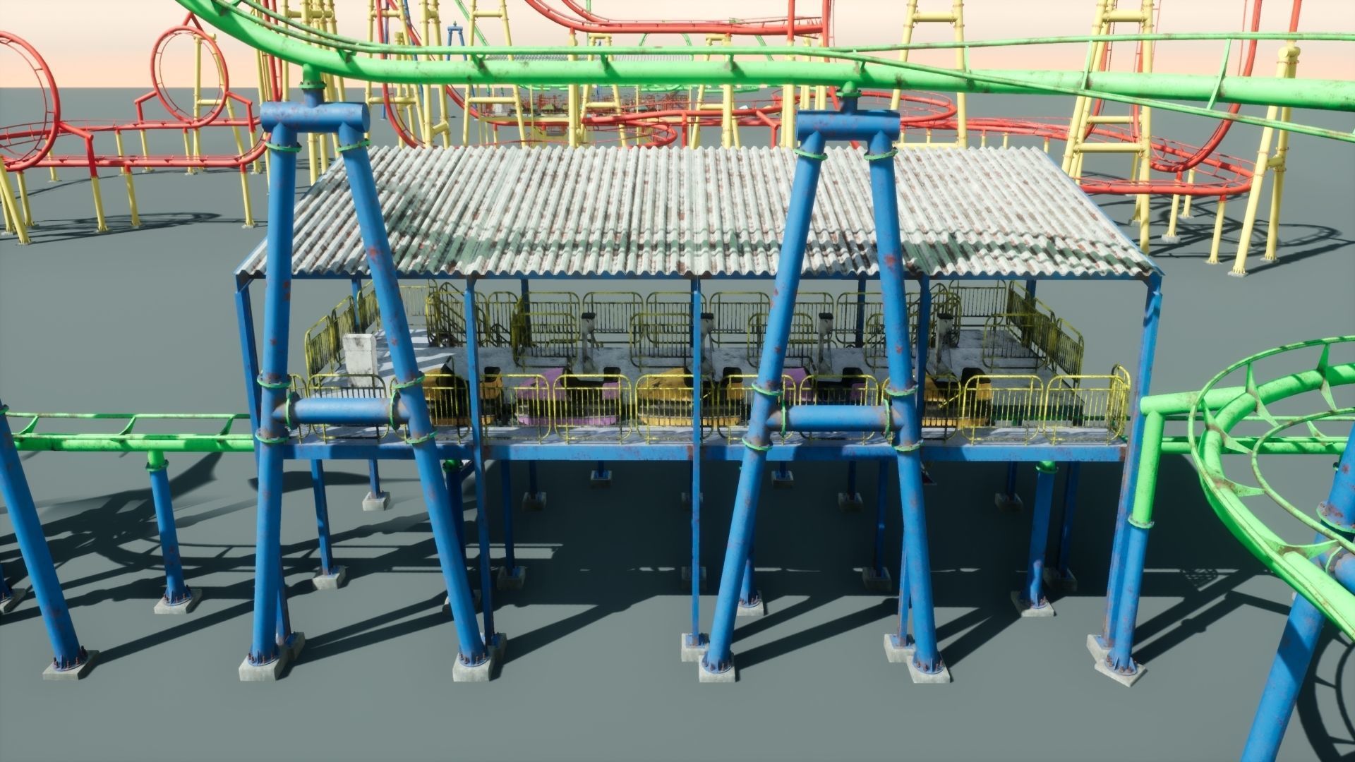 3D model Roller Coaster UE4 Unity VR / AR / low-poly | CGTrader