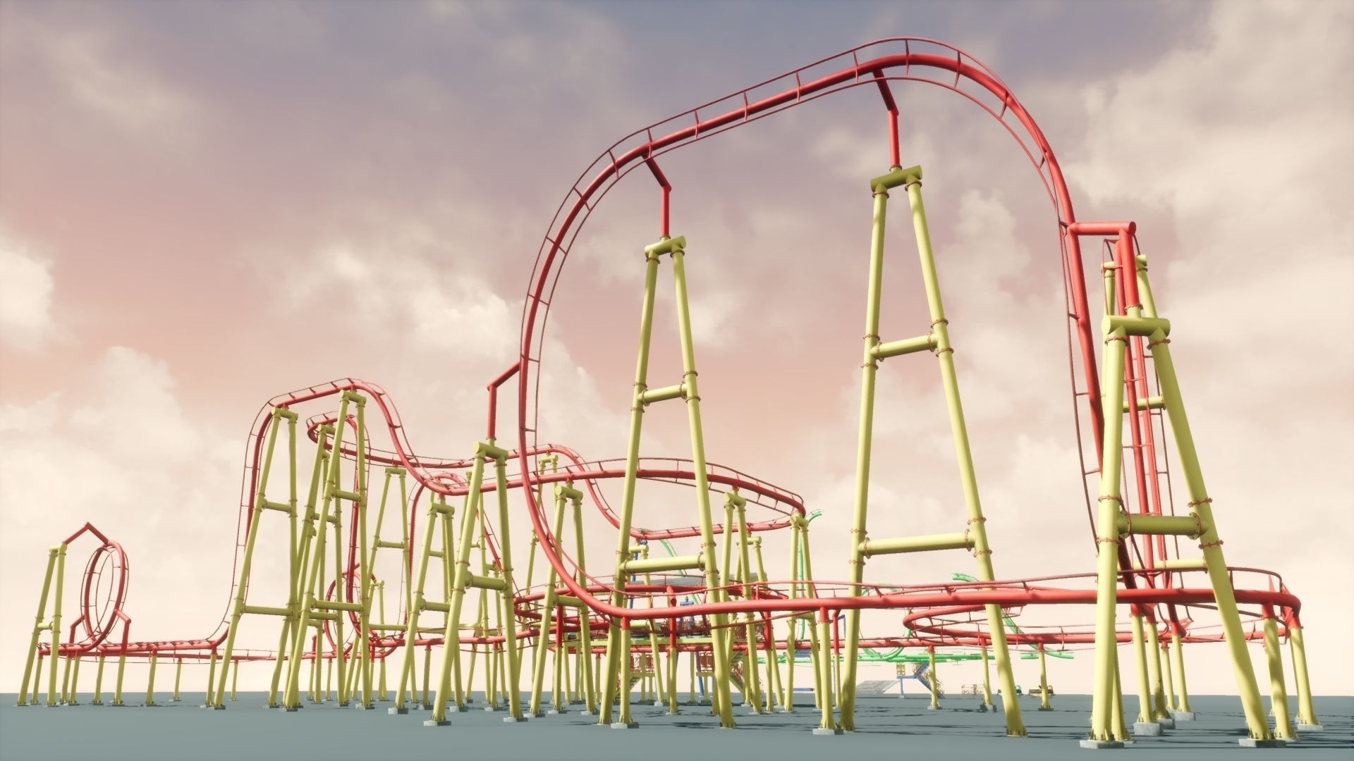 3D model Roller Coaster UE4 Unity VR / AR / low-poly | CGTrader