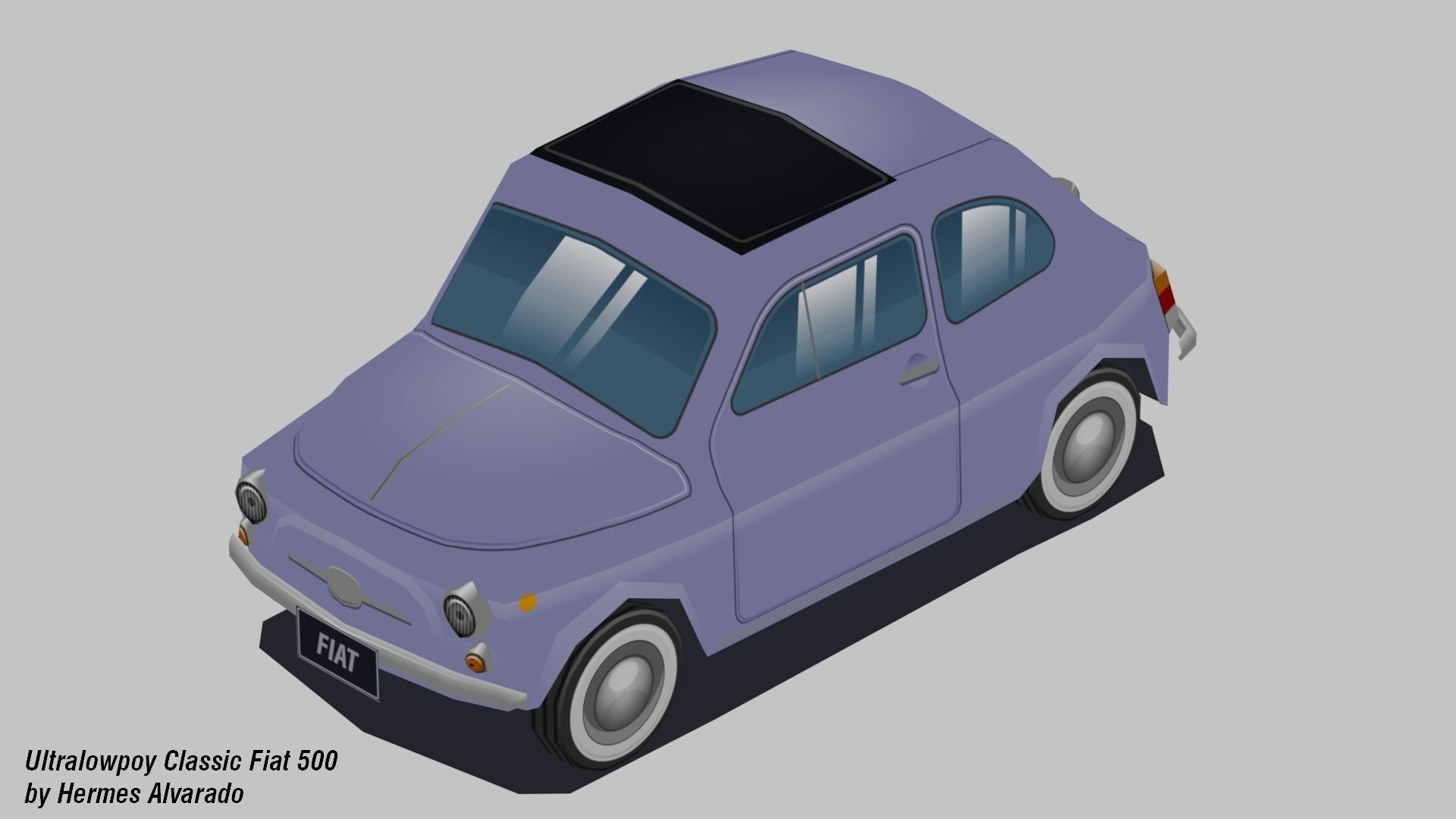 Low-poly animated pixelated Classic Fiat 500 Cinquecento free VR / AR ...