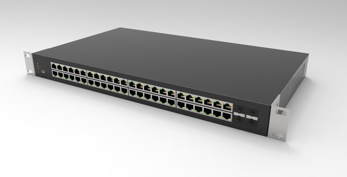 48 Way Network Switch 3D model | CGTrader
