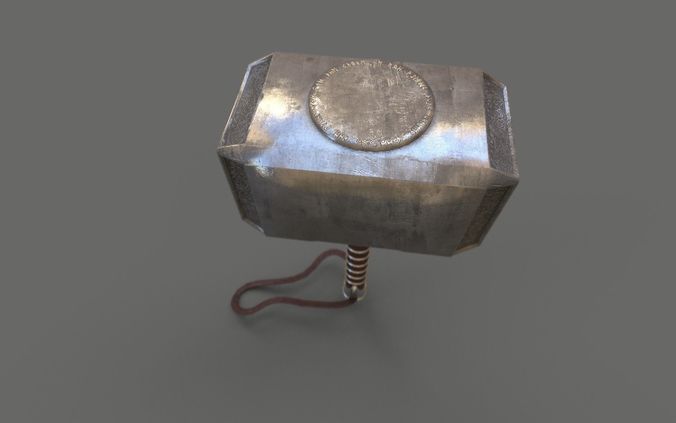 3D model Mjolnir low poly model with 4k Textures VR / AR / low-poly ...