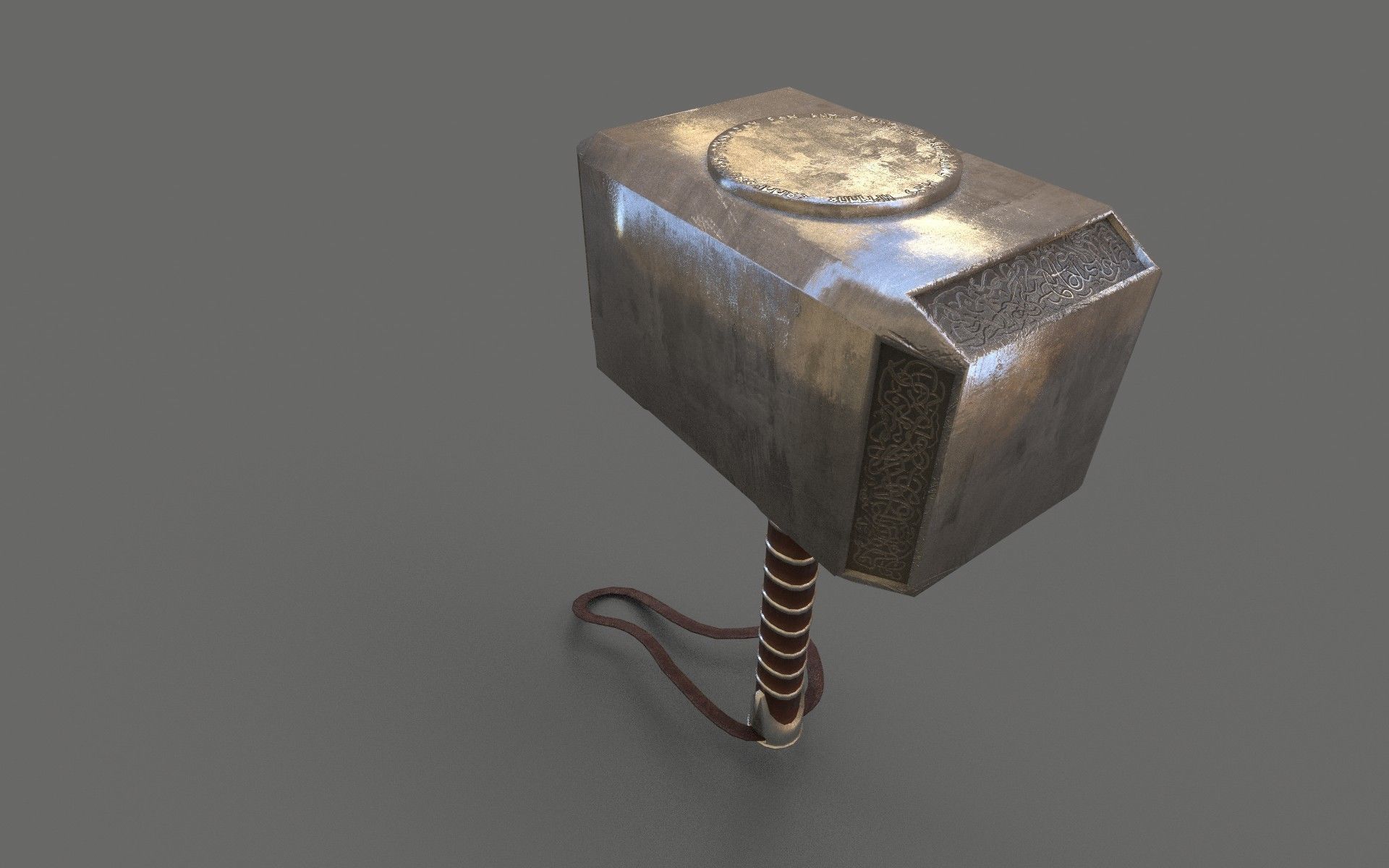 3D model Mjolnir low poly model with 4k Textures VR / AR / low-poly ...