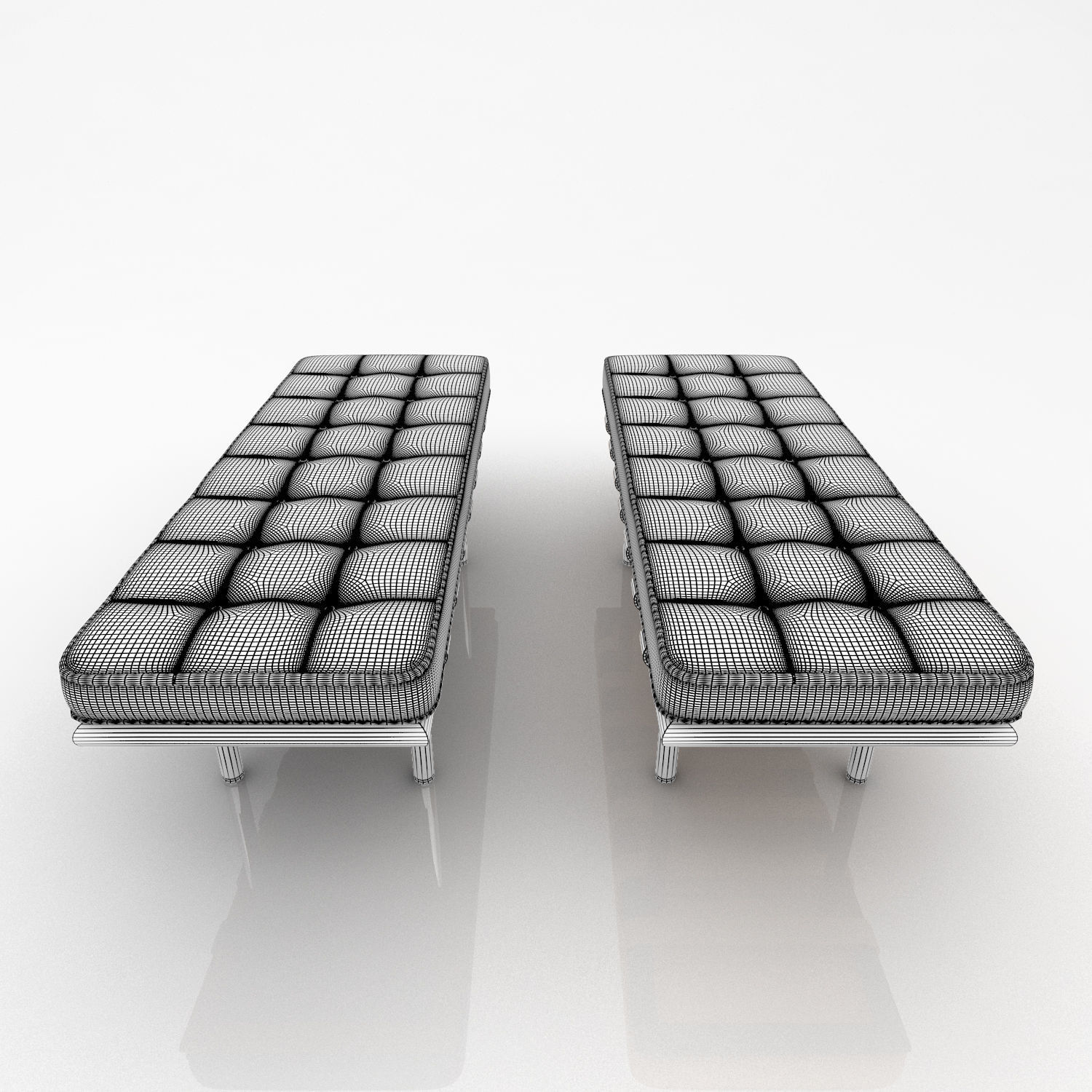 Barcelona Bench 3D model | CGTrader