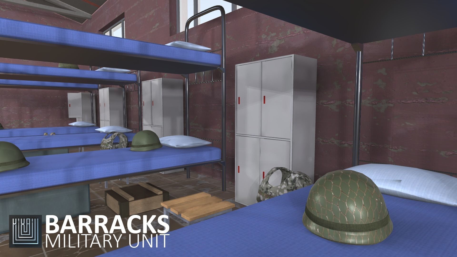 3D model Barracks - military unit VR / AR / low-poly | CGTrader