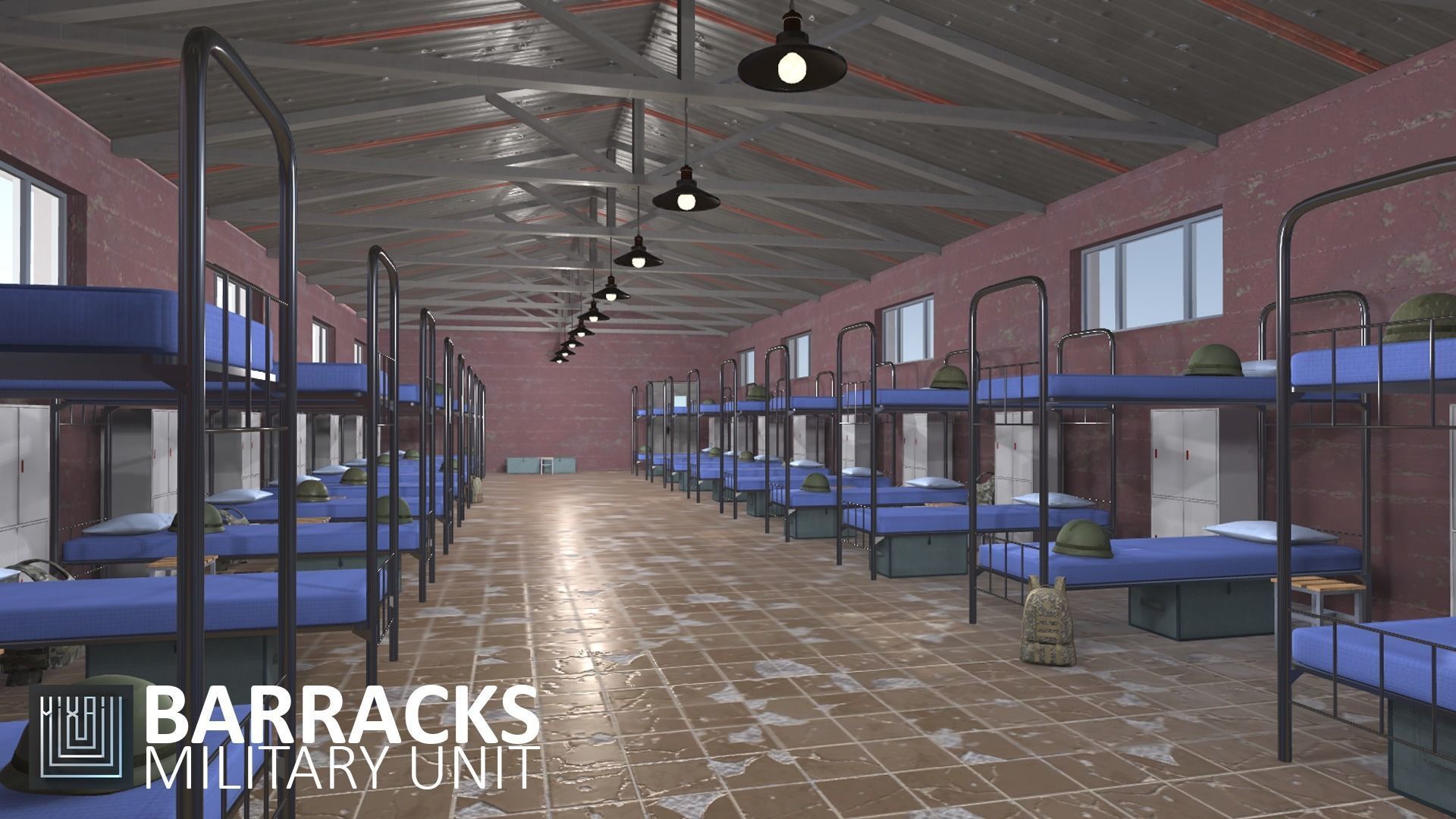 3D model Barracks - military unit VR / AR / low-poly | CGTrader