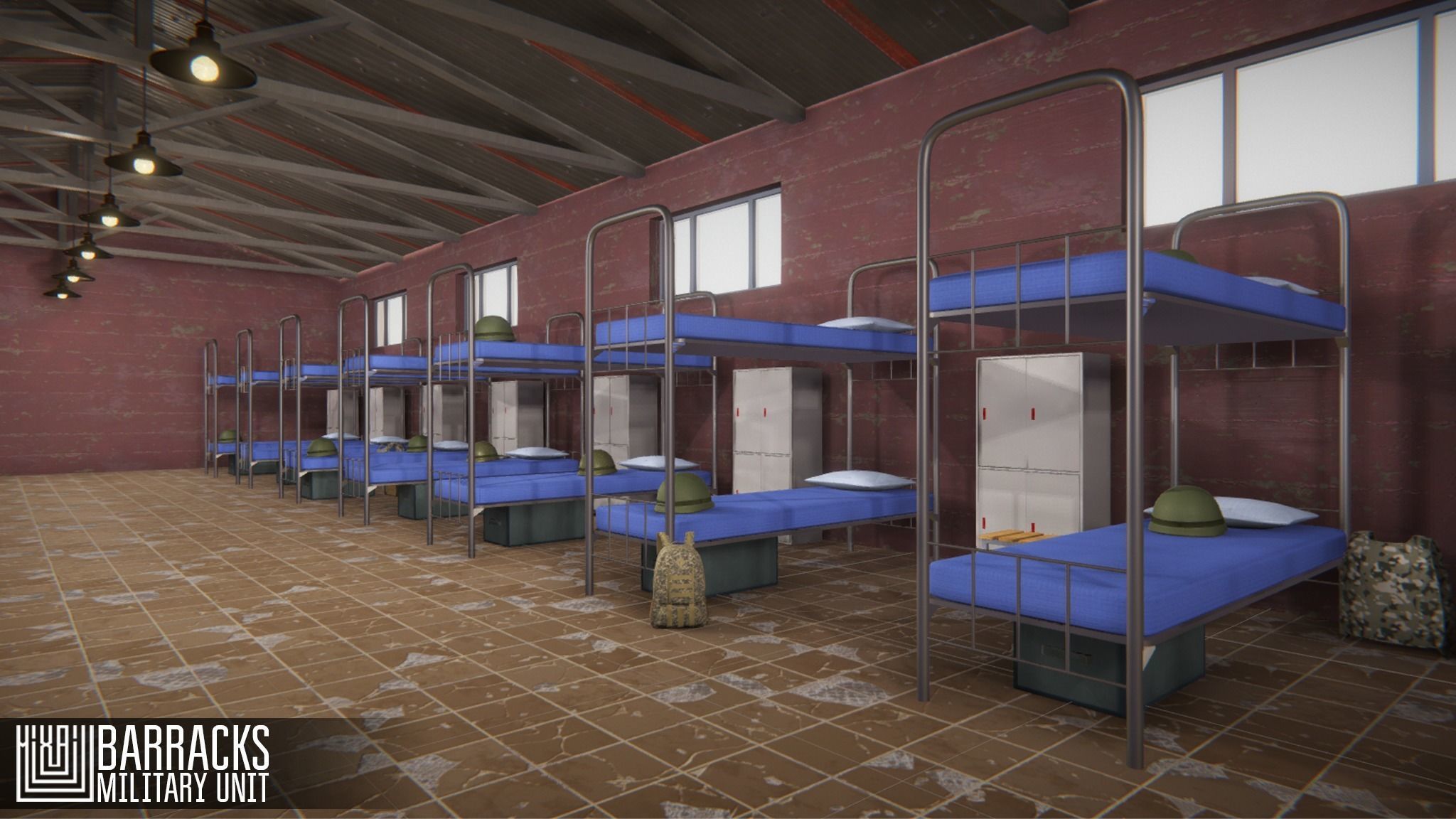 3D model Barracks - military unit VR / AR / low-poly | CGTrader
