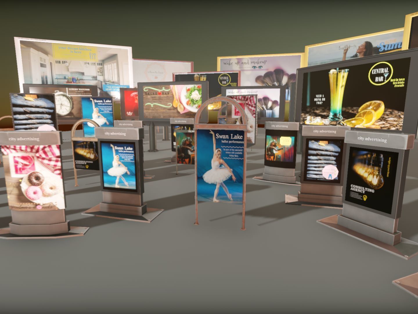 3D model Advertising Panels 2 VR / AR / low-poly | CGTrader