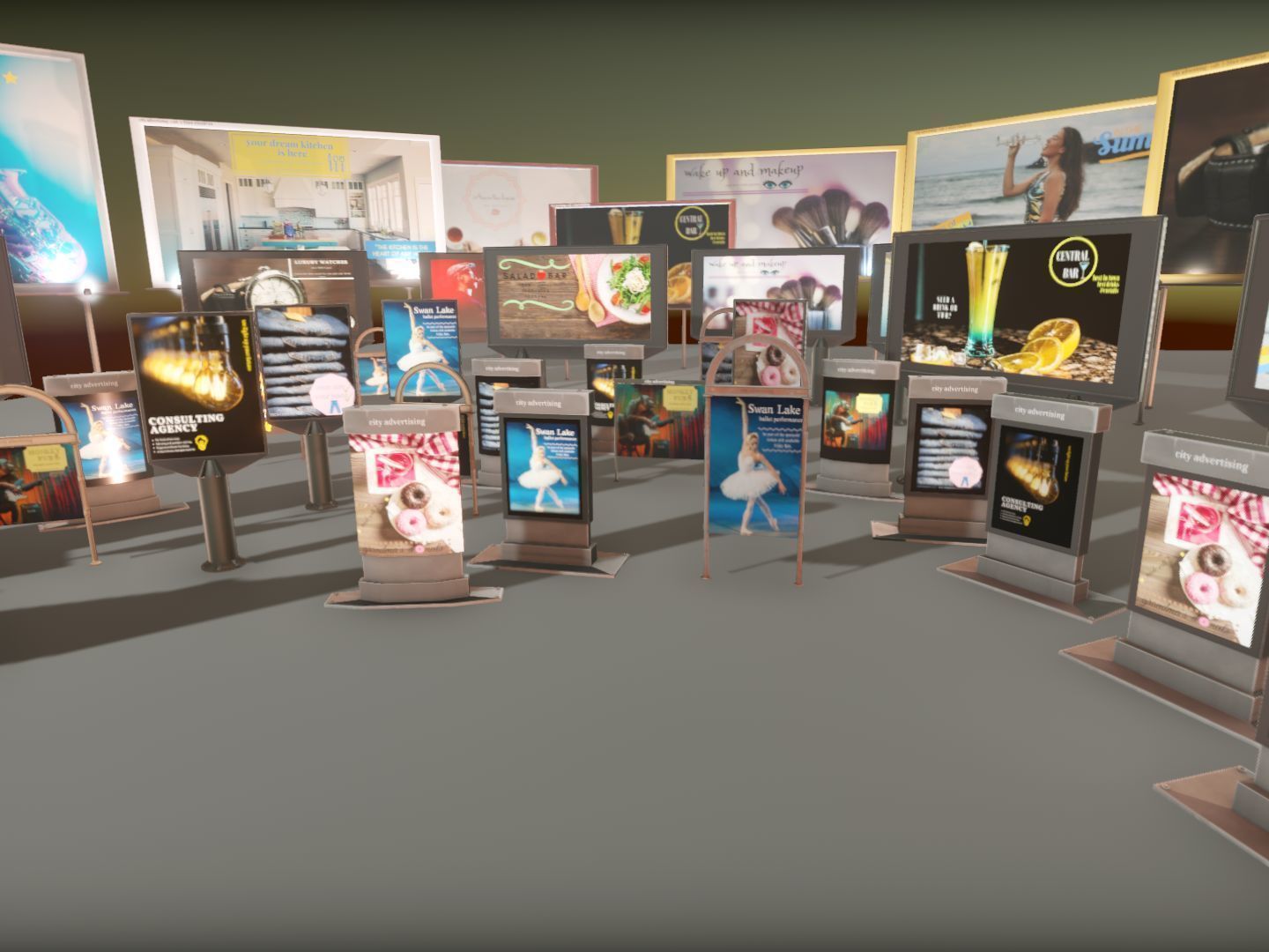3D model Advertising Panels 2 VR / AR / low-poly | CGTrader