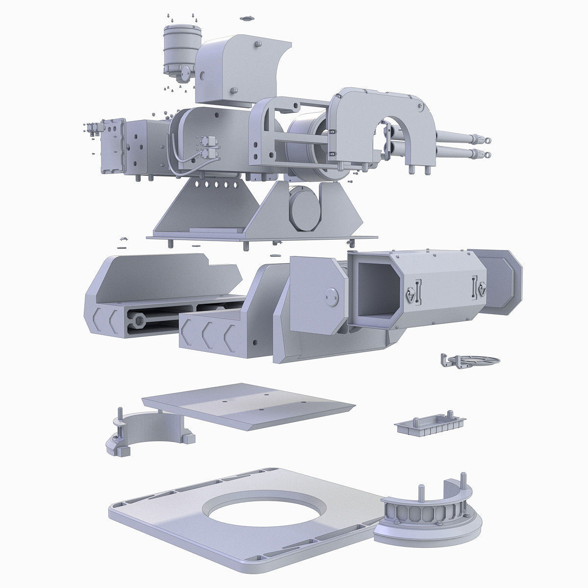 Sci-Fi Light Laser Turret 3d model 3D model | CGTrader