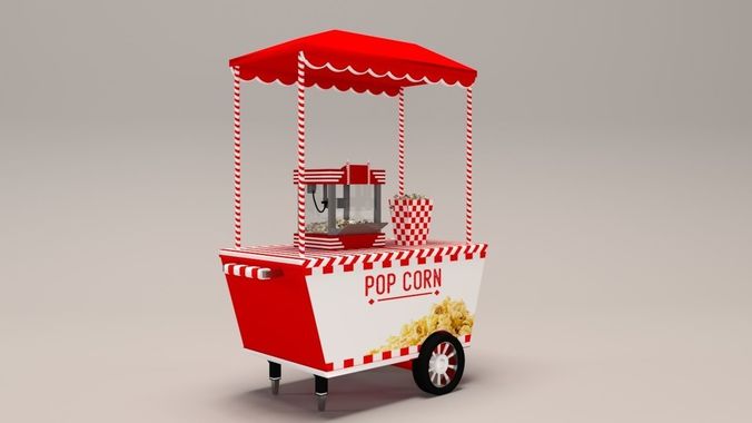 Popcorn Car 3D model | CGTrader