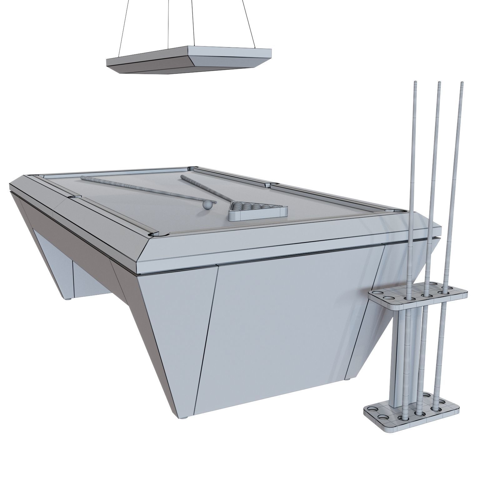 Diamond Modern American Pool Table - 9ft 3D model | CGTrader