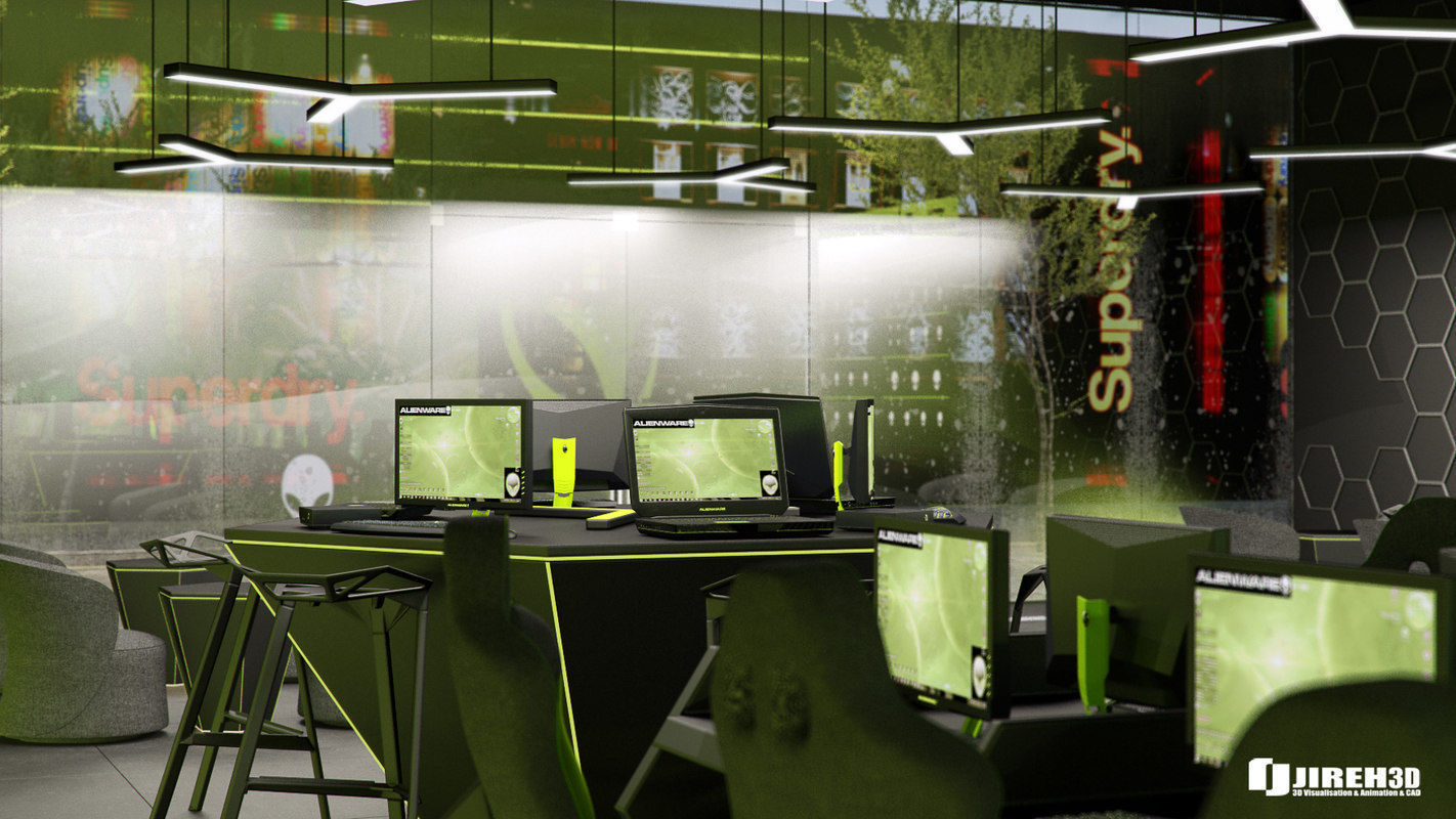 VRay - C4D Scene files - Exterior and Interior - Gaming Store 3D model ...