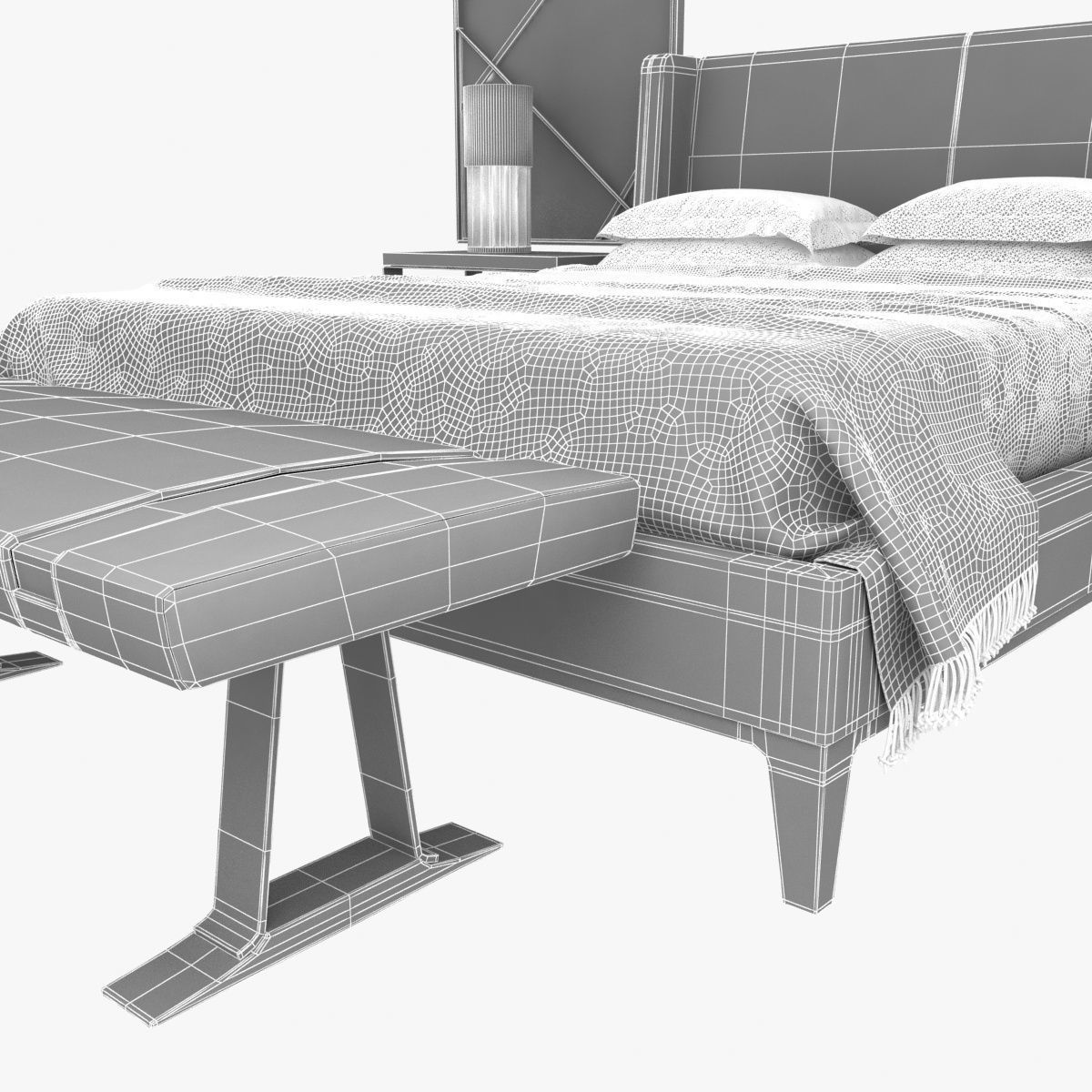 Holly Hunt bedroom furniture set 3D model | CGTrader