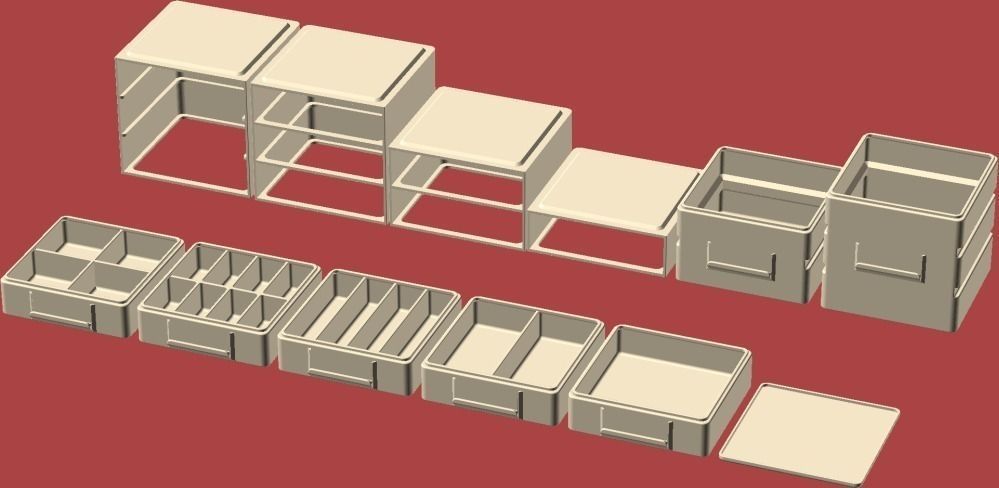 Stacking and Sliding Drawer Boxes free 3D model 3D printable | CGTrader