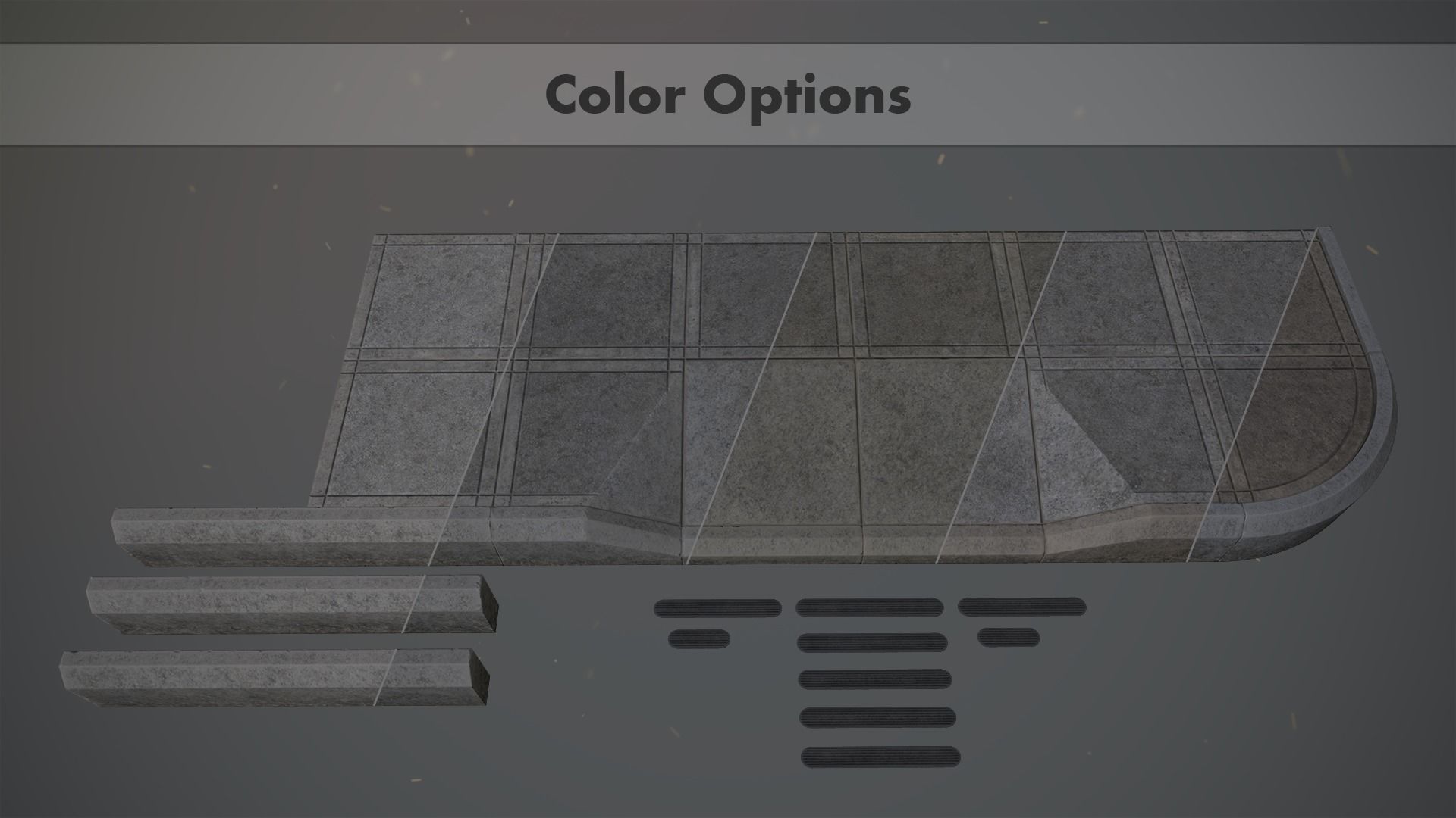 3D model Sidewalk - Modular Set 3 Color Option VR / AR / low-poly ...