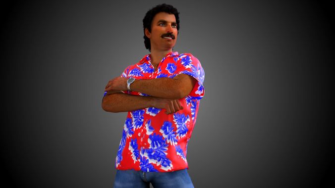Thomas Magnum P I 3D model animated rigged | CGTrader