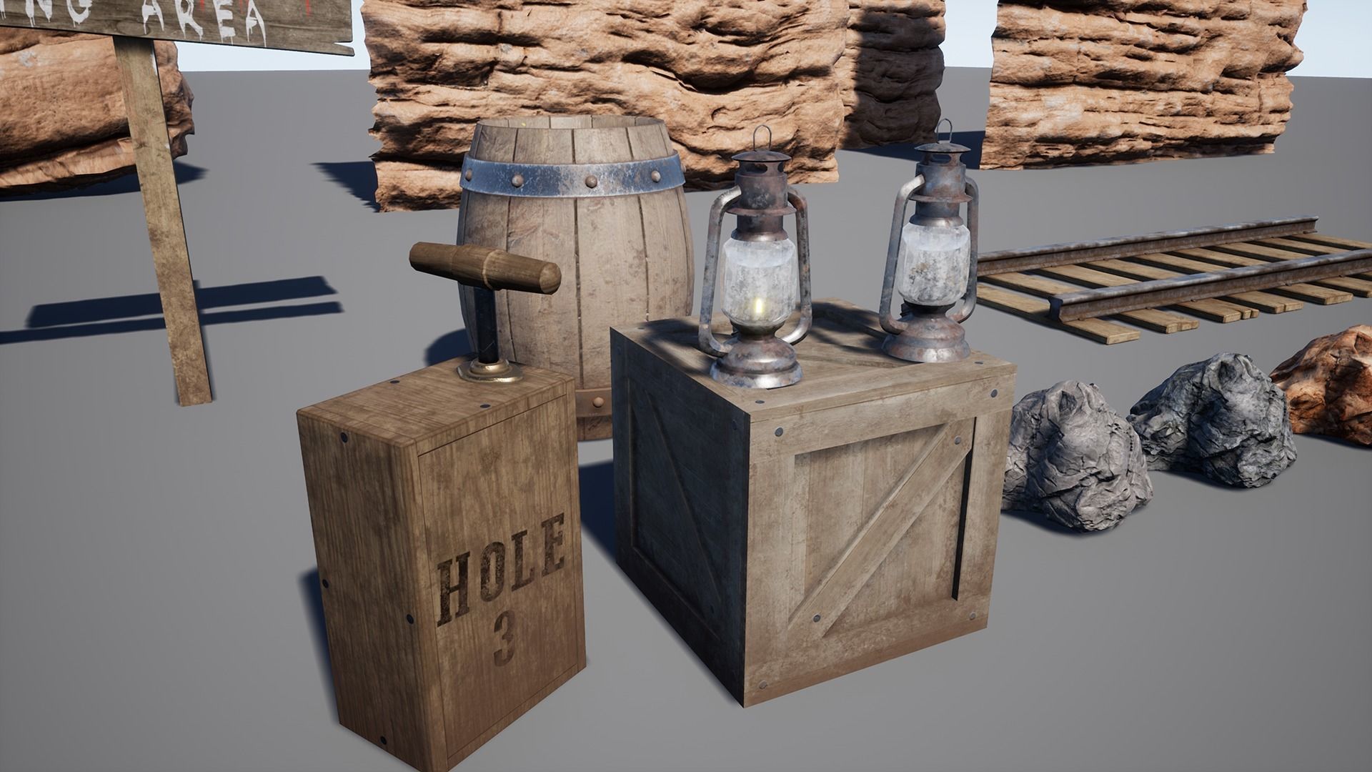 3D model Desert Mining Props VR / AR / low-poly | CGTrader