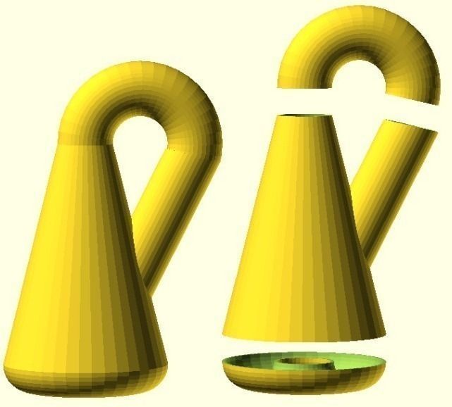 3D print model Klein Bottle from simple primitives