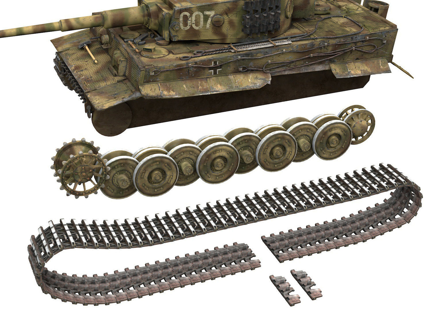 Panzer VI - Tiger - 007 - Late Production 3D model | CGTrader