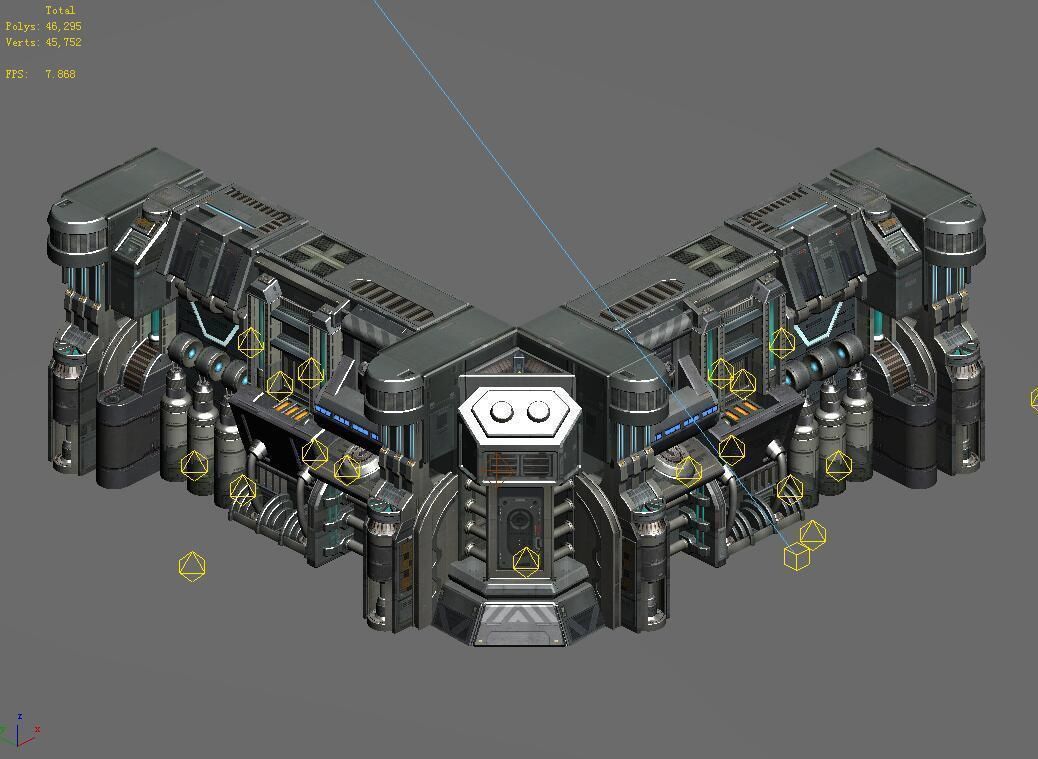 Sci Fi Building-connection wall 10 3D model | CGTrader