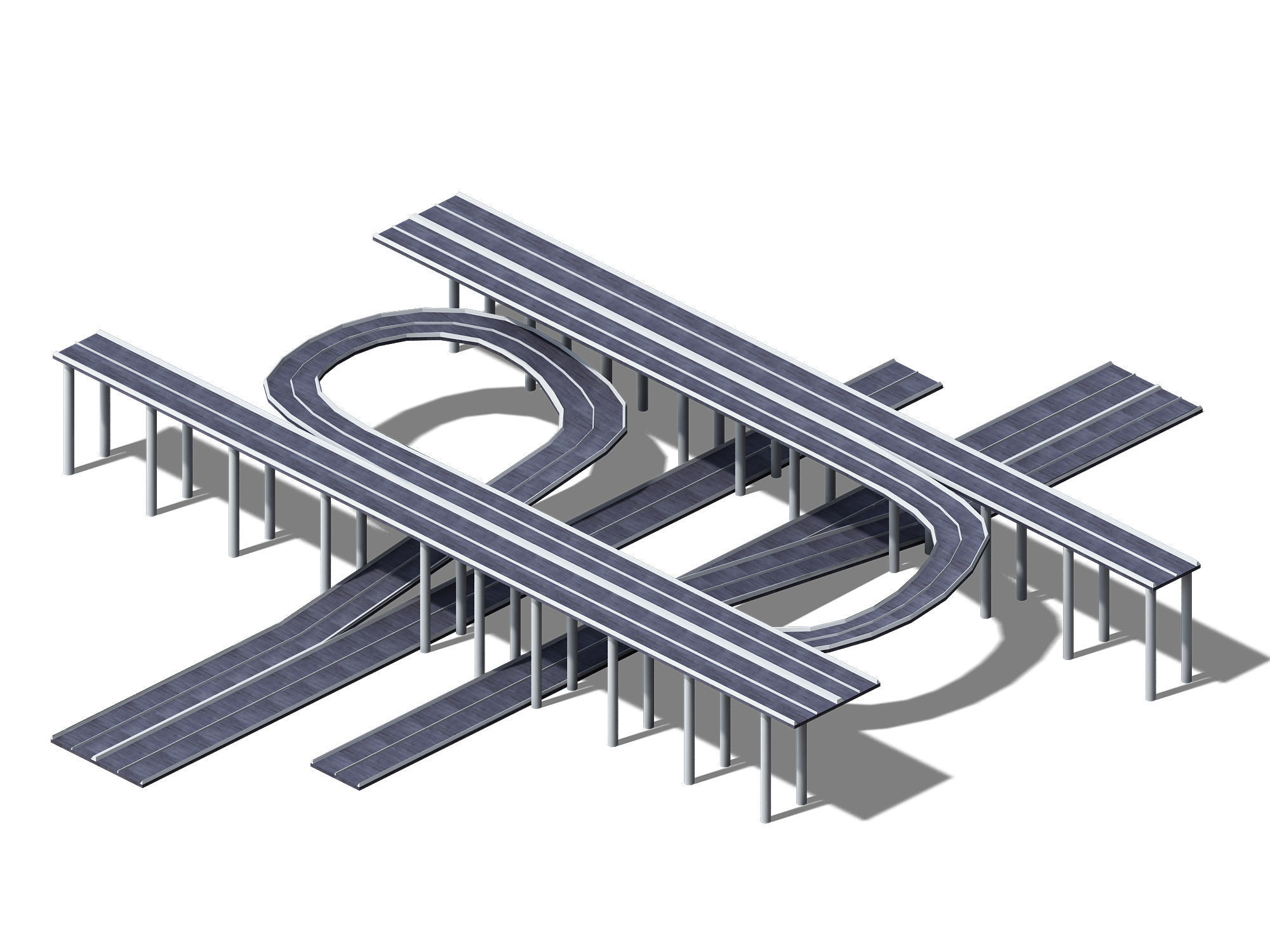 City Road - Overpass 01 3D model MAX OBJ 3DS FBX
