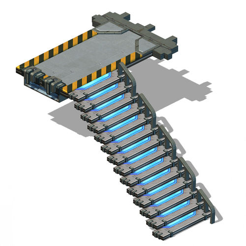 Spaceship Building - Stairs 10 3D model | CGTrader