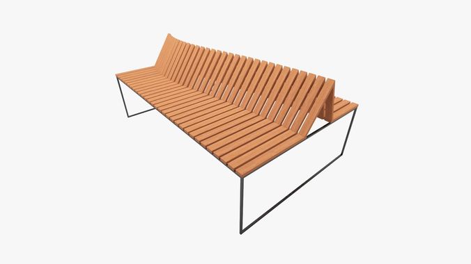 3D model Wooden and Metal Bench VR / AR / low-poly | CGTrader