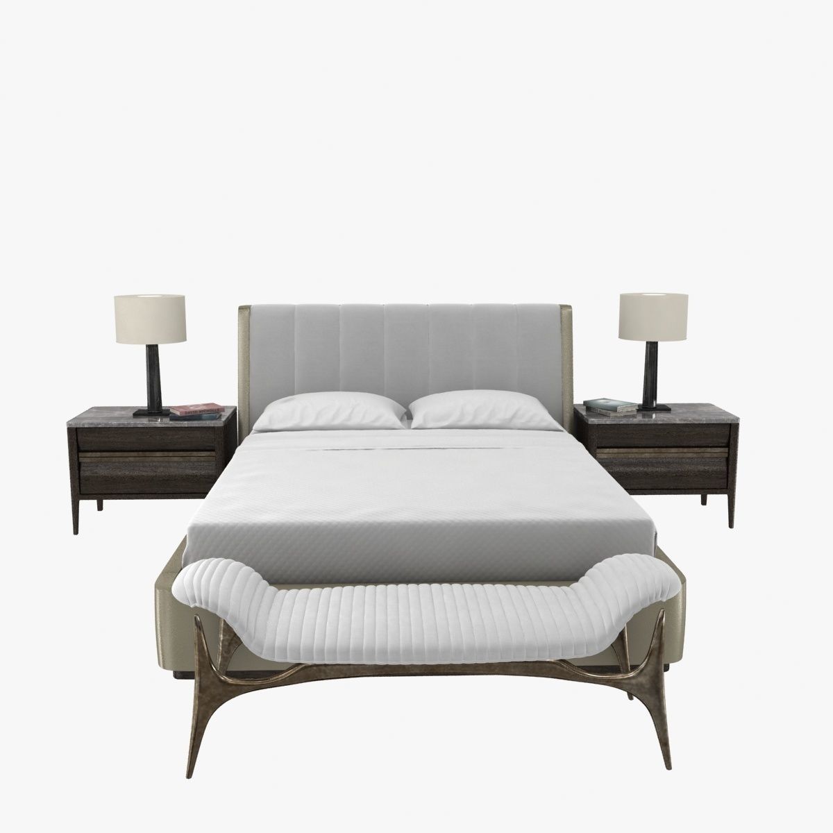 Holly Hunt bedroom furniture set 2 3D model | CGTrader