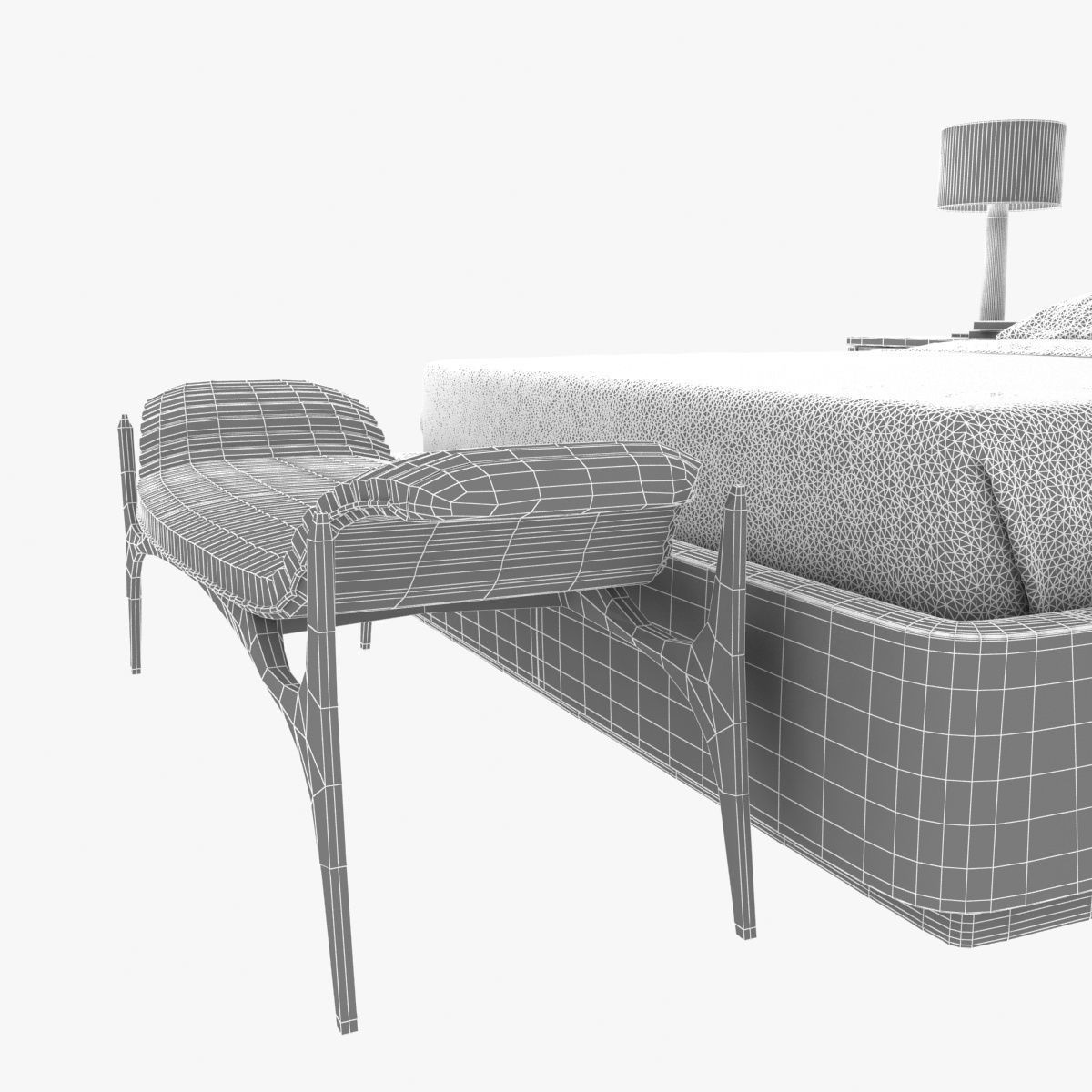 Holly Hunt bedroom furniture set 2 3D model | CGTrader