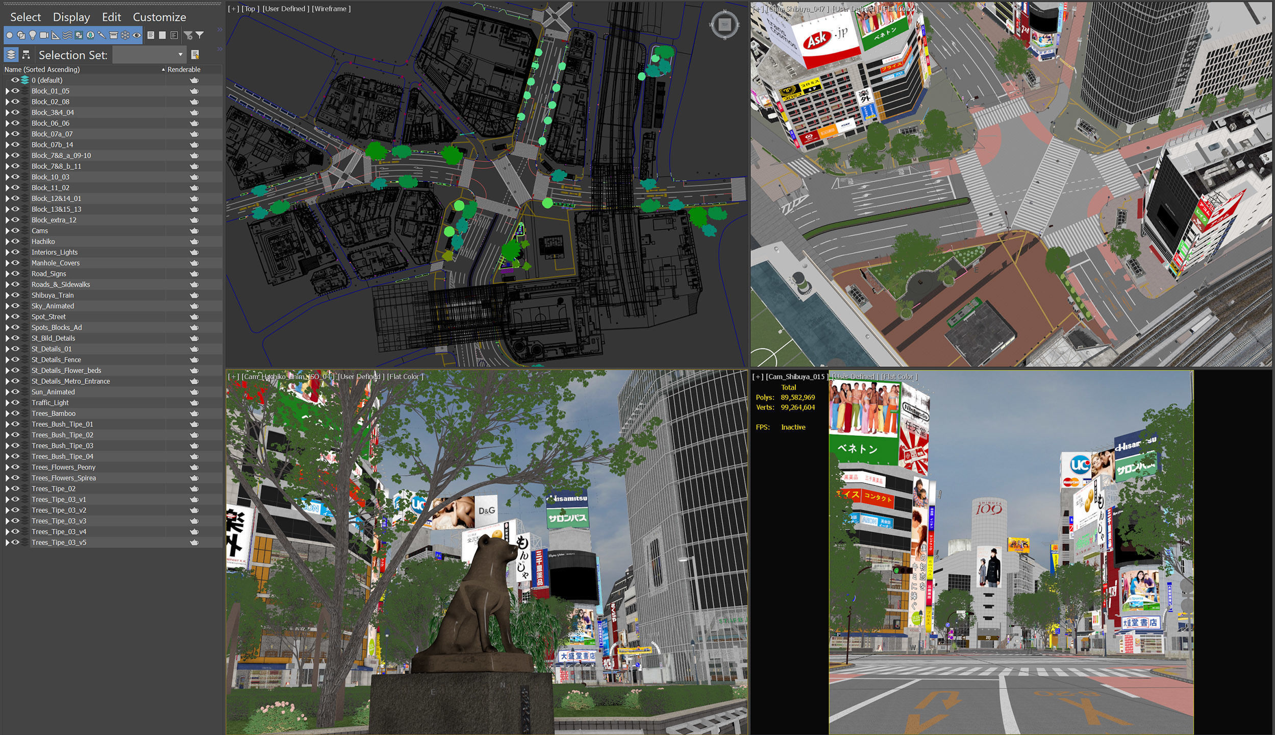 Tokyo Shibuya 3D model animated | CGTrader