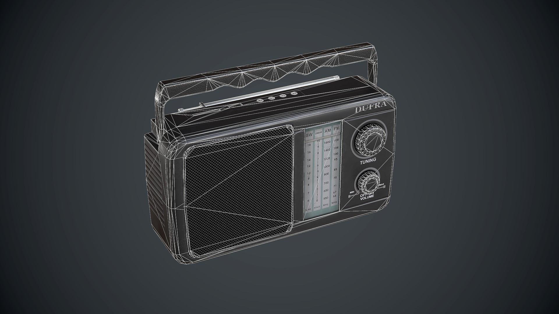 3D model Radio Black VR / AR / low-poly | CGTrader