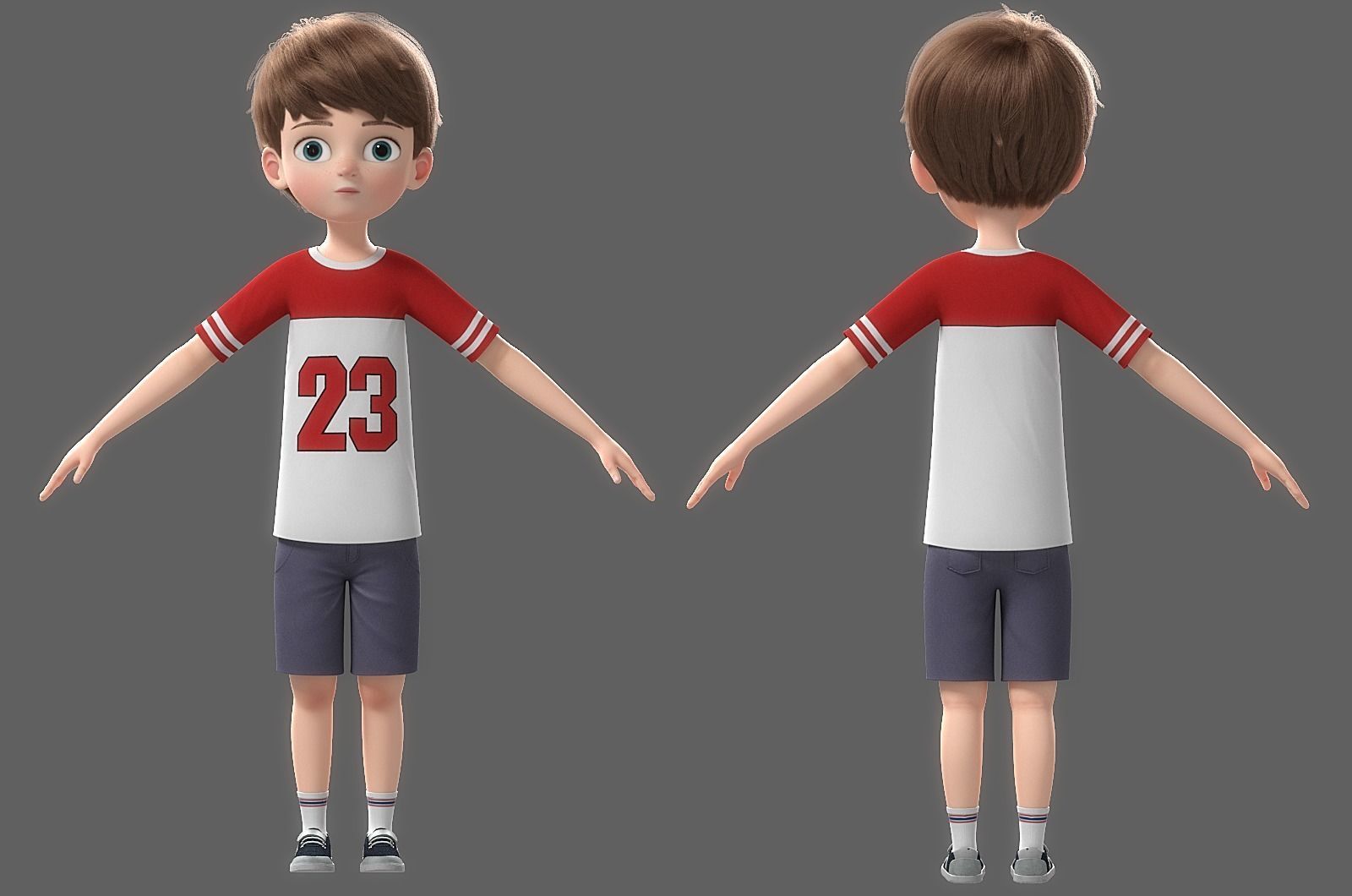 Cartoon Boy Rigged 3D model rigged | CGTrader